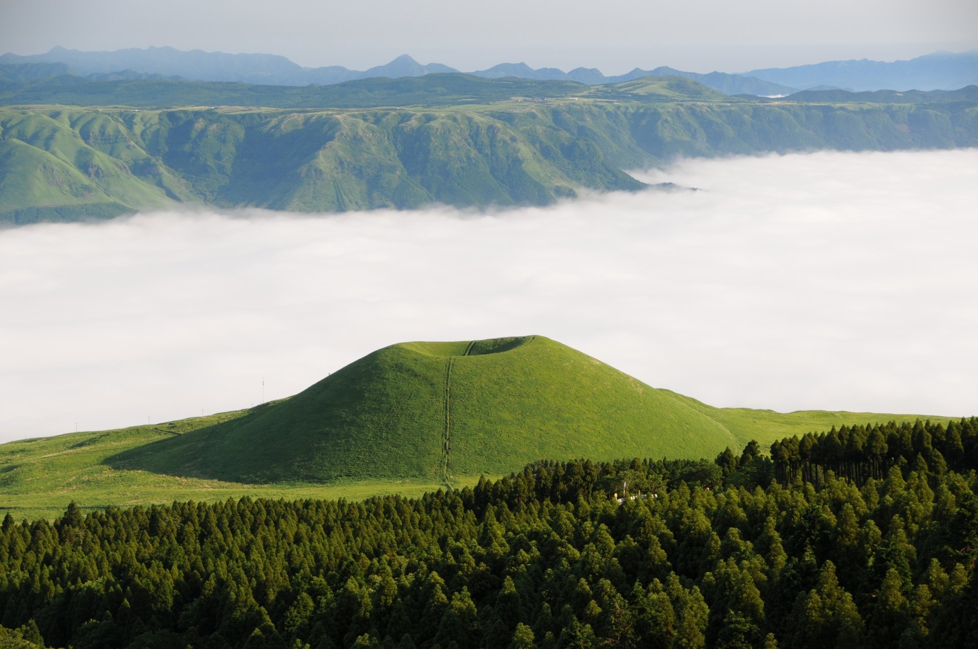 Komezuka, "rice mound", in the Aso Caldera, Kumamoto, Japan 4k Ultra ...