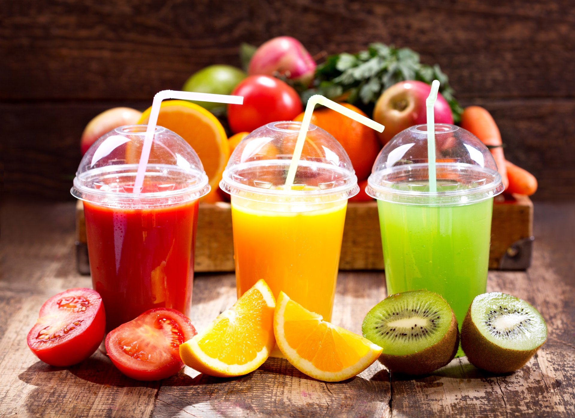Tropical Trio: Kiwi, Orange & Tomato Fresh Fruit Cocktails | 4K Ultra ...