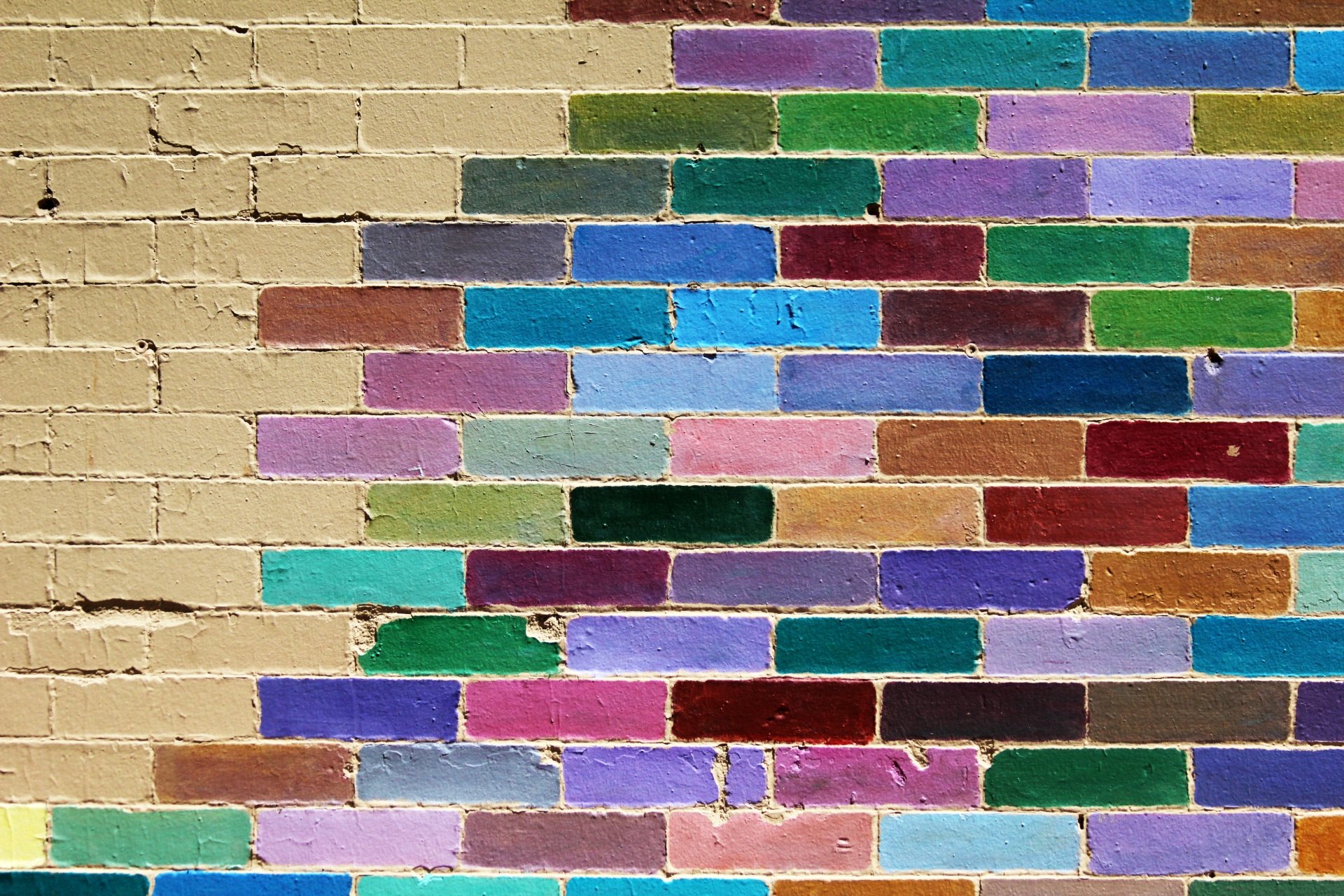 Vibrant Brick Wall Texture – 4K Ultra HD Colorful Photography