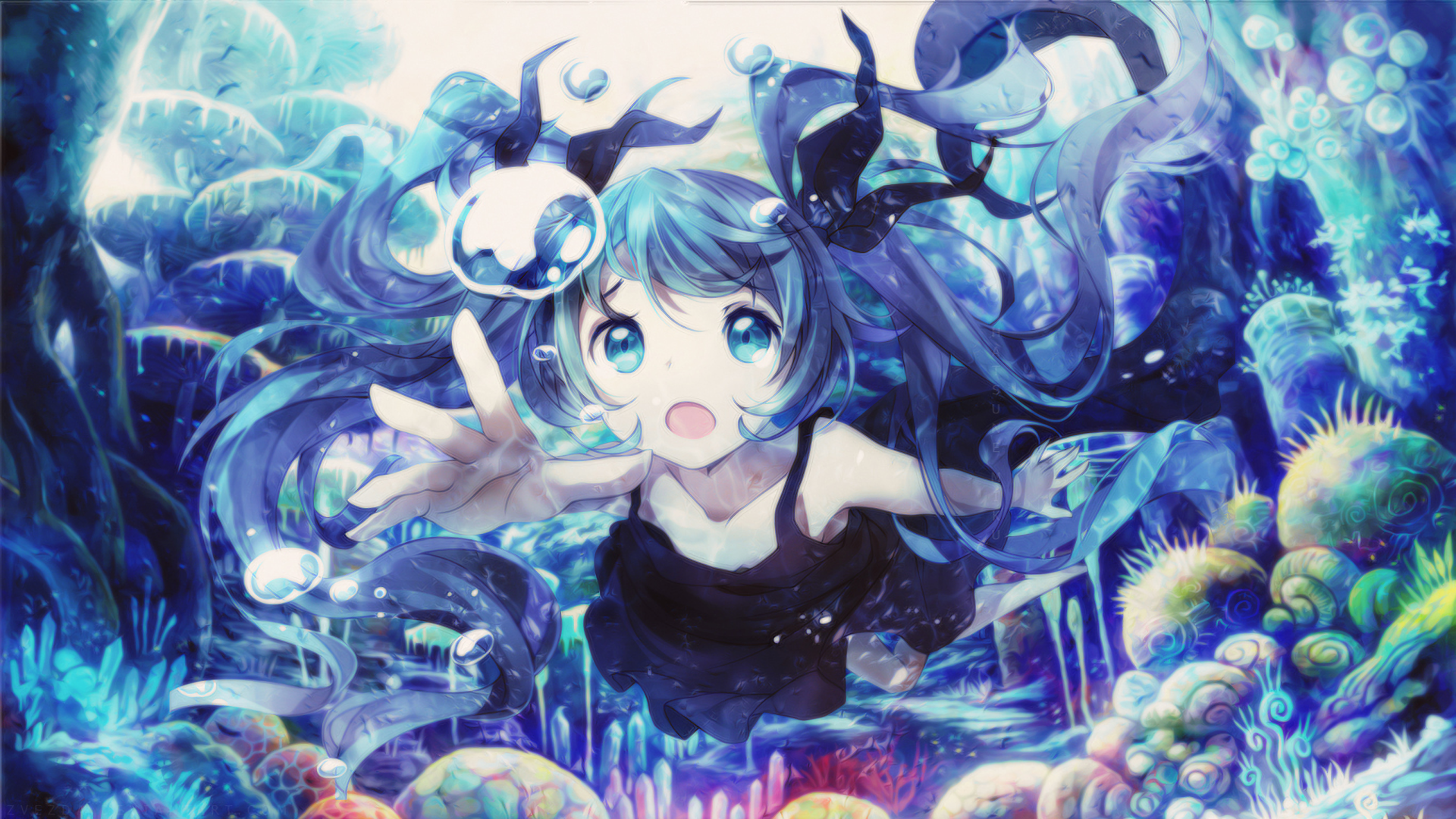 Vibrant Vocaloid Adventure: HD Wallpaper Underwater Fantasy by zvezda11 ...
