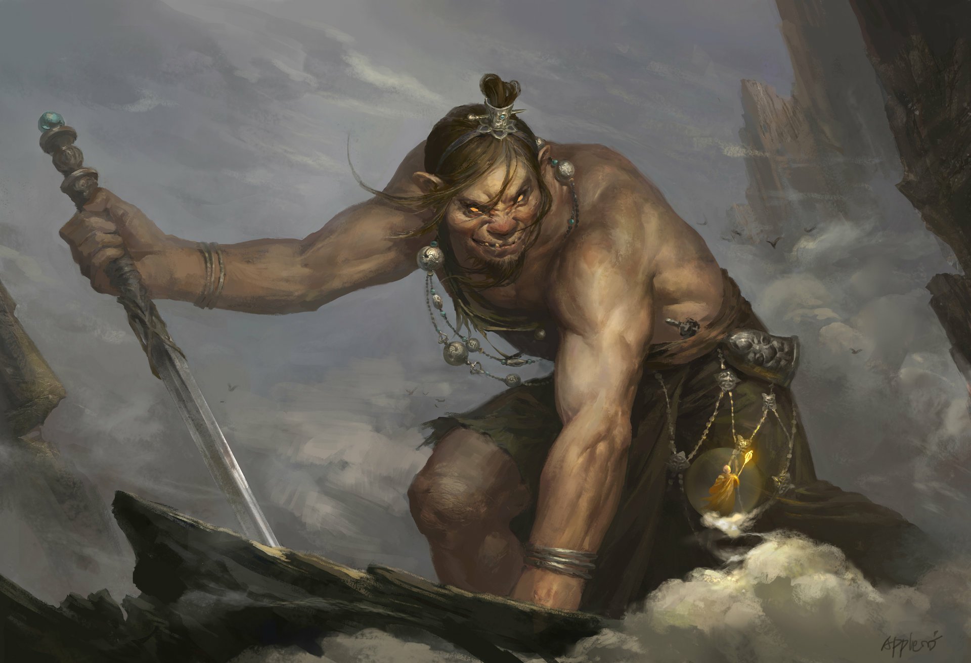 Download Sword Wizard Fantasy Giant HD Wallpaper by APPLE XieBin