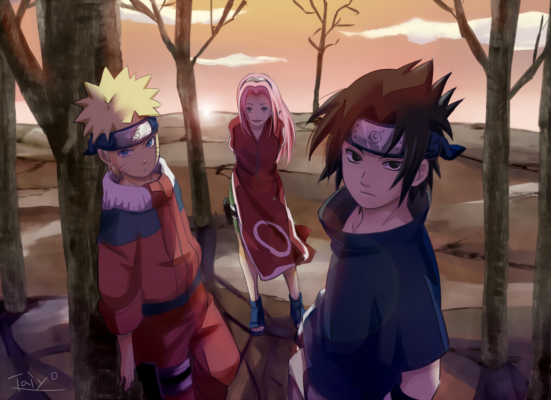 HD Wallpaper of Naruto, Sasuke, and Sakura: Legendary Anime Trio ...