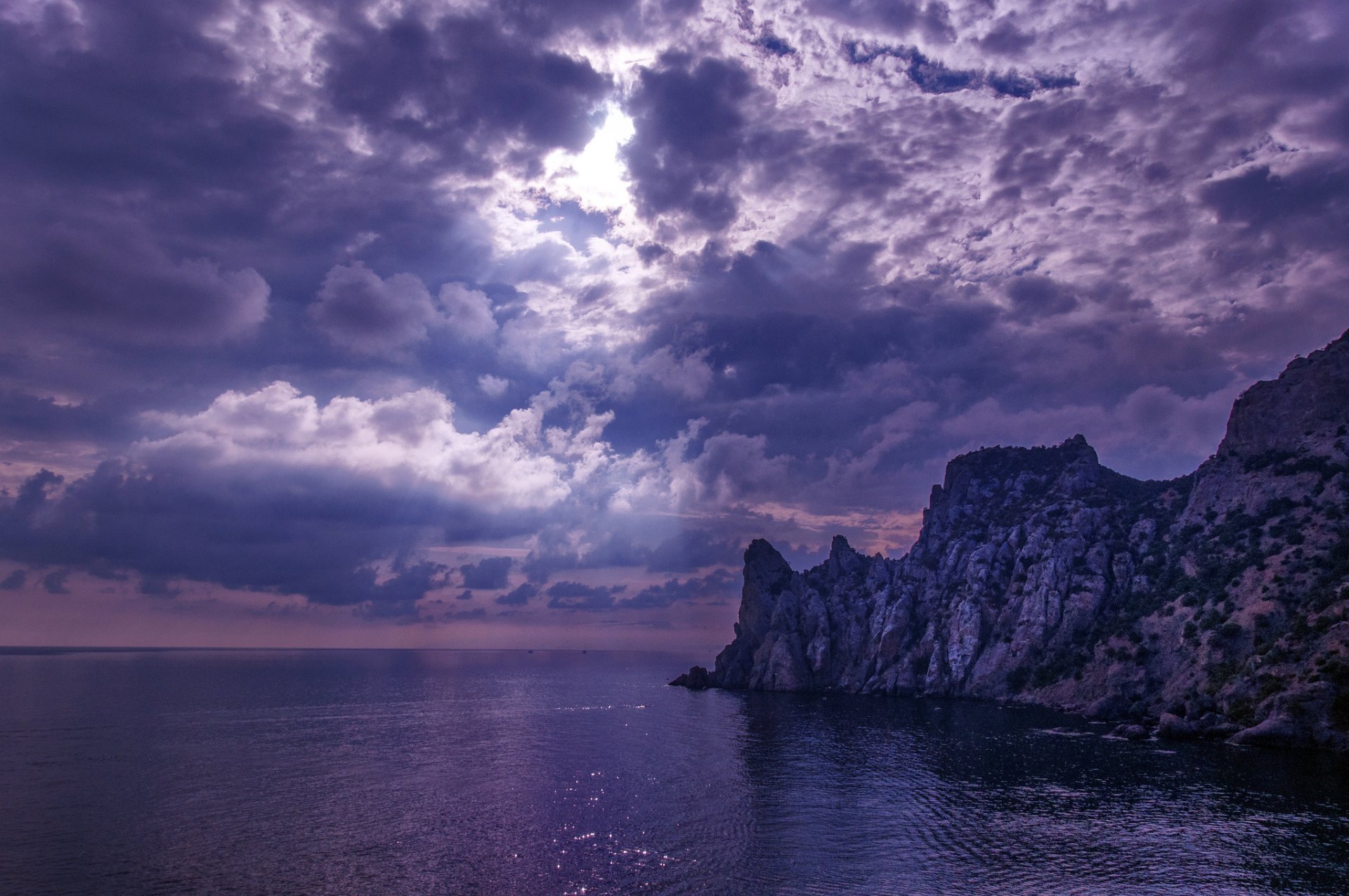Download Horizon Purple Cloud Sky Ocean Sea Cliff Nature Coastline HD ...