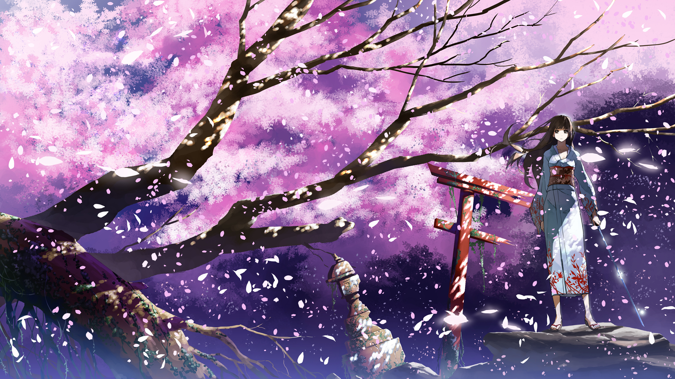 Enchanting Sakura Dreams: HD Wallpaper of Original Anime Art
