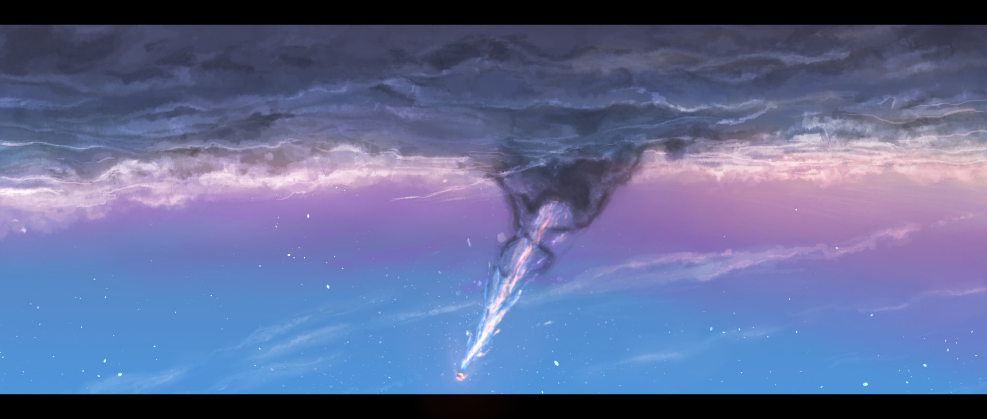 Your Name. Anime HD Wallpaper: Celestial Meteor Scene | 4000x1700 ...