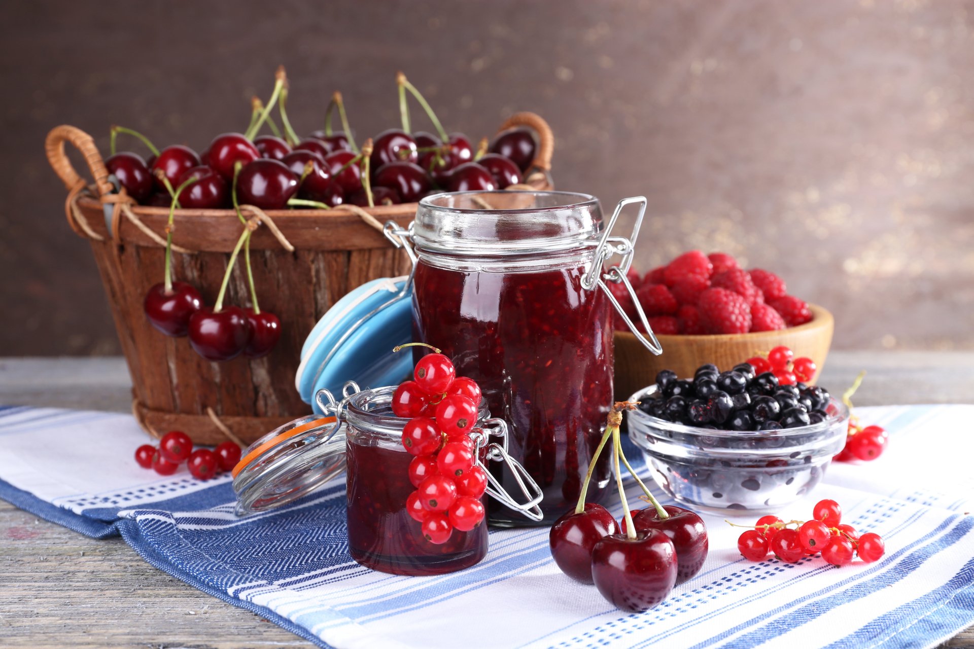 Download Blueberry Raspberry Cherry Currants Berry Fruit Food Jam 4k ...