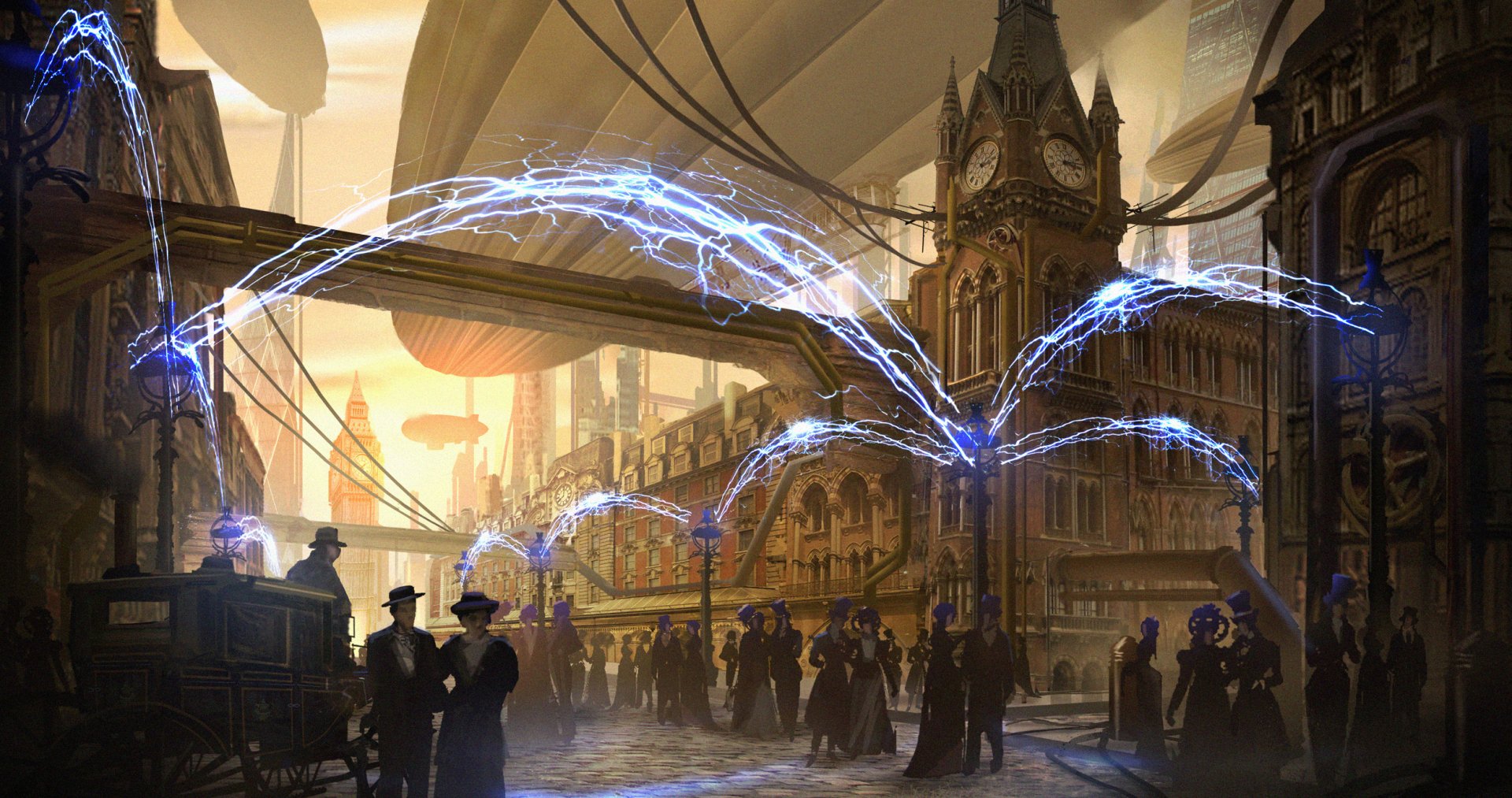 Steampunk London Electric Dreams - HD Wallpaper by Eddie Mendoza
