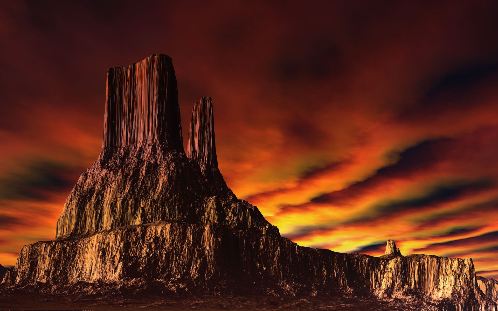 Arizona Twilight Butte — HD Sunset Sky Wallpaper | 1920x1200 ...