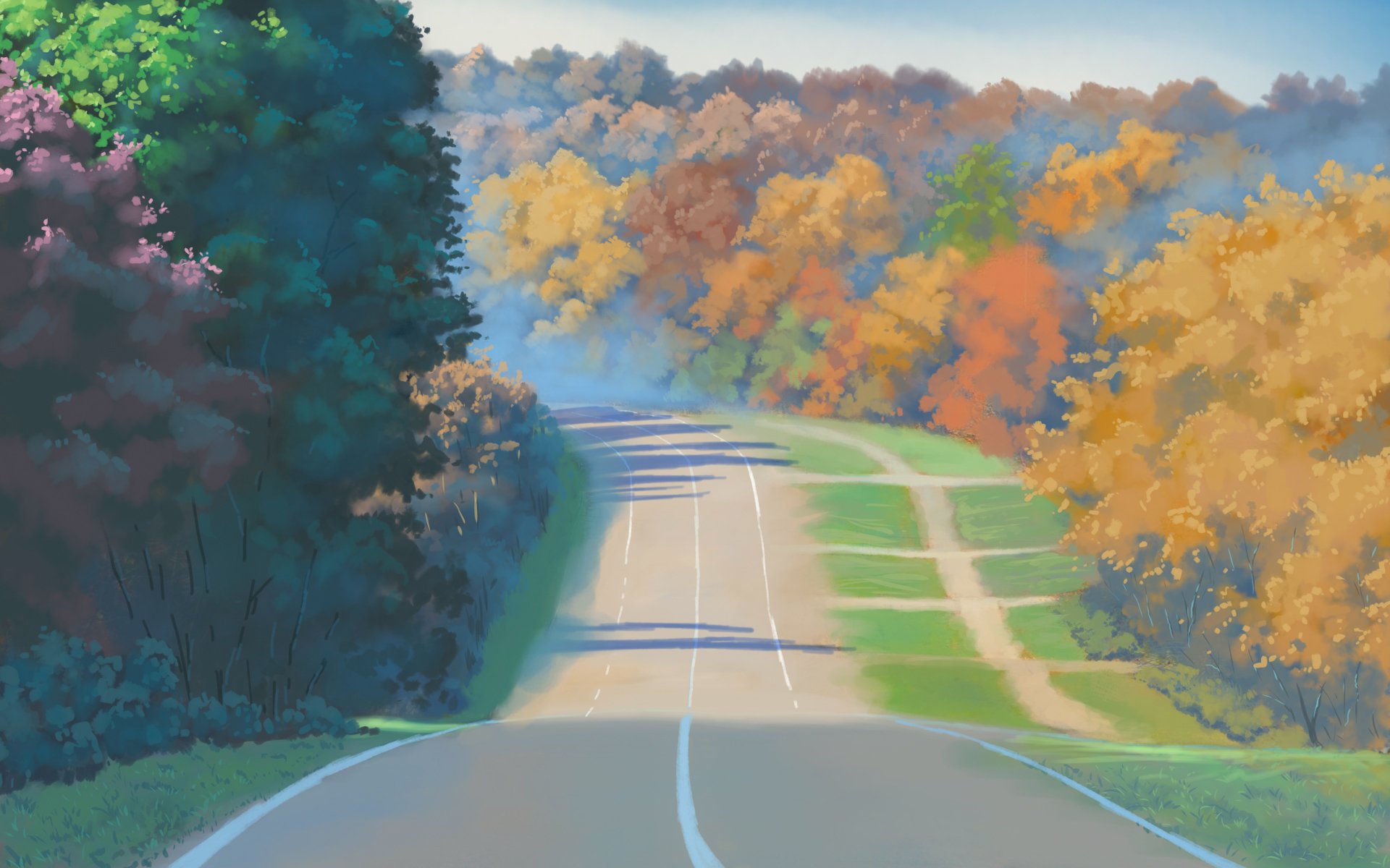 Download Anime Road HD Wallpaper