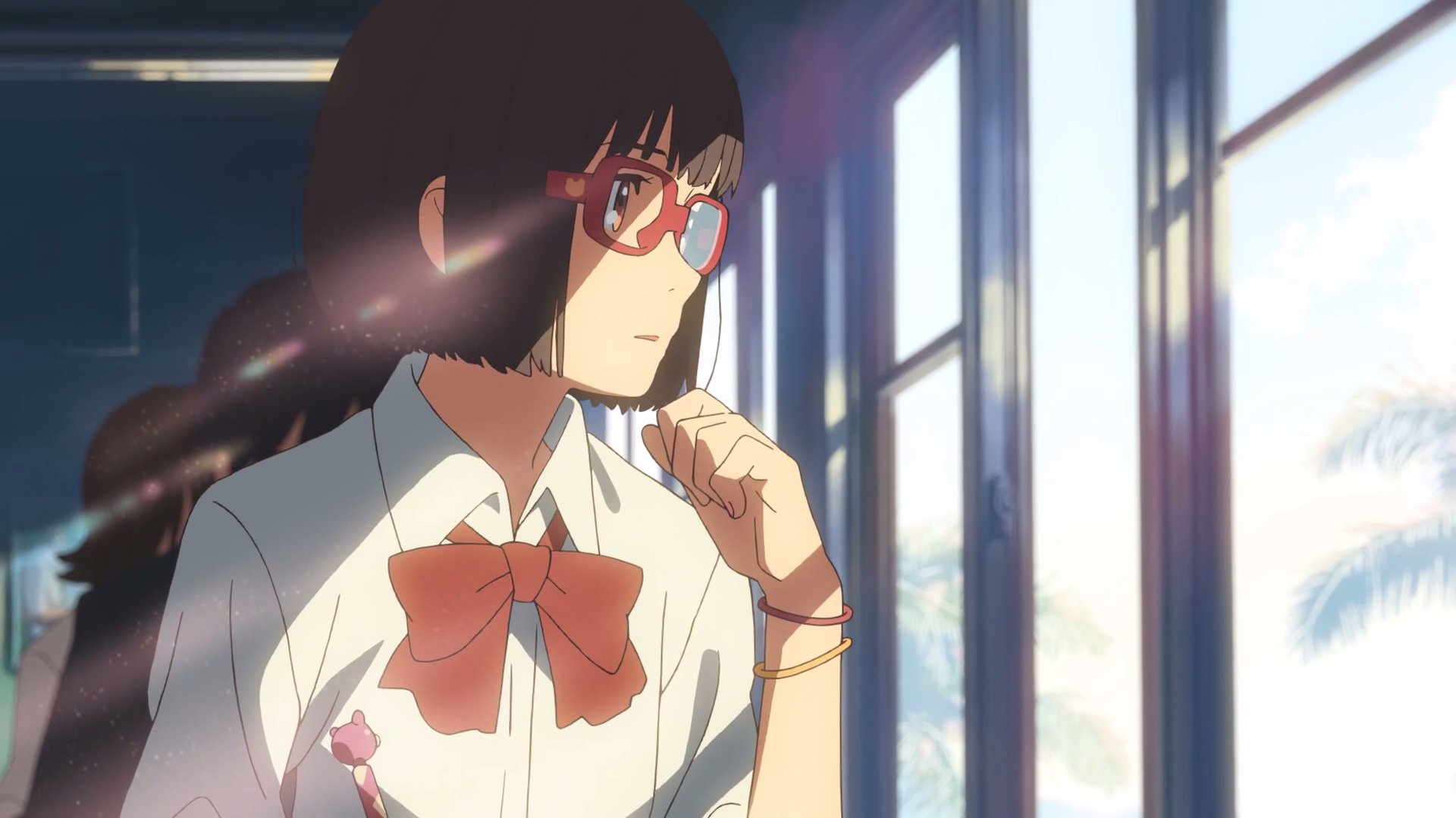 Anime Crossroads: HD Wallpaper of Thoughtful Girl by the Window