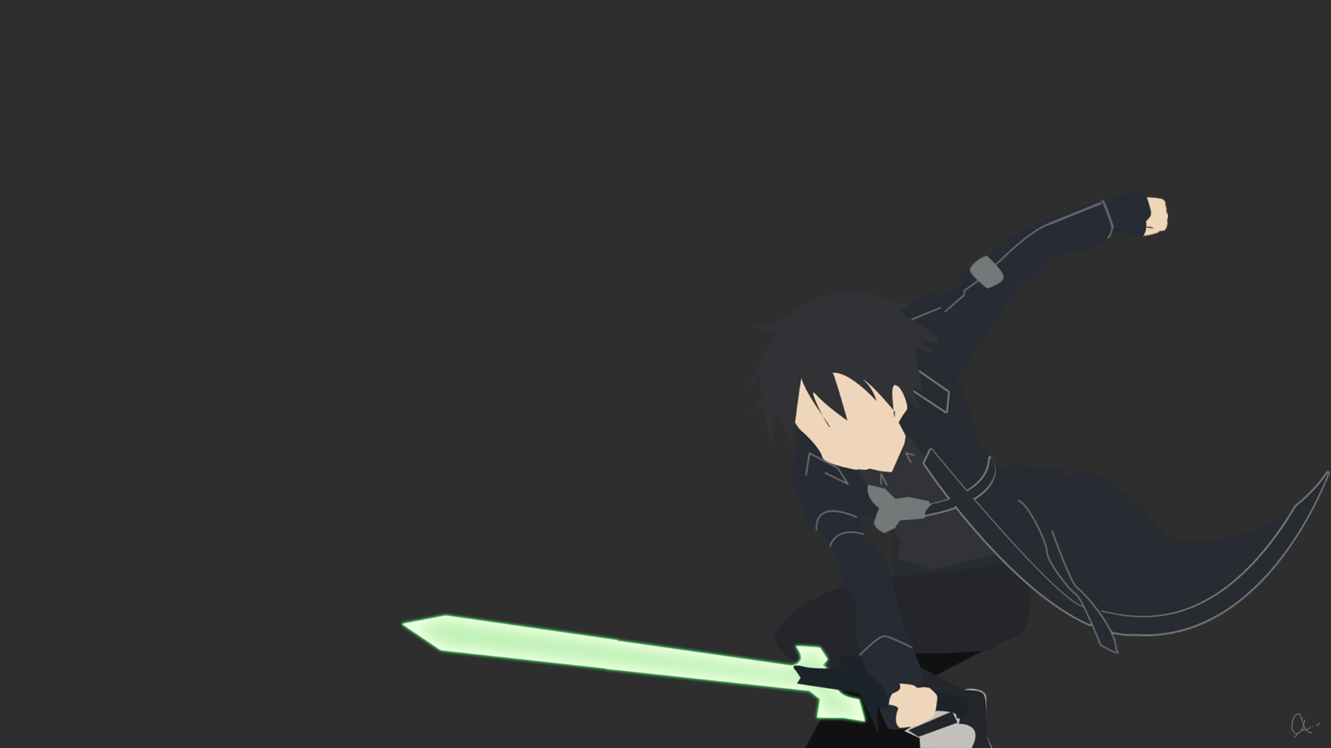 Kirito Minimalist HD Wallpaper – Sword Art Online Anime Style