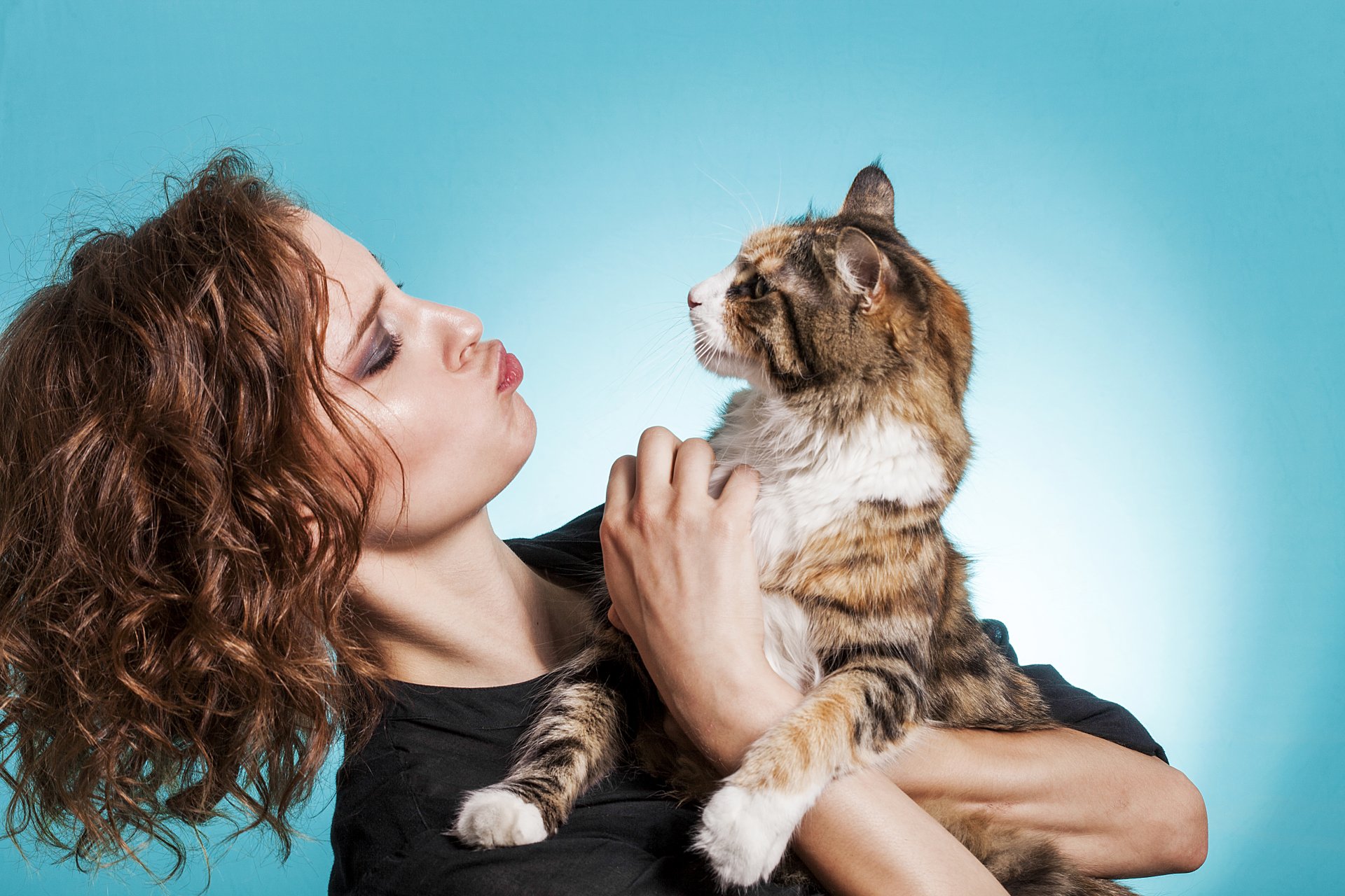 Download Short Hair Brunette Cat Model Woman Mood 4k Ultra HD Wallpaper ...
