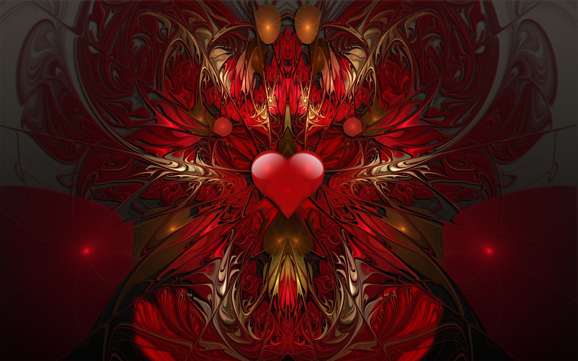 Fractal Heart Artistic Red HD Wallpaper by Frankief