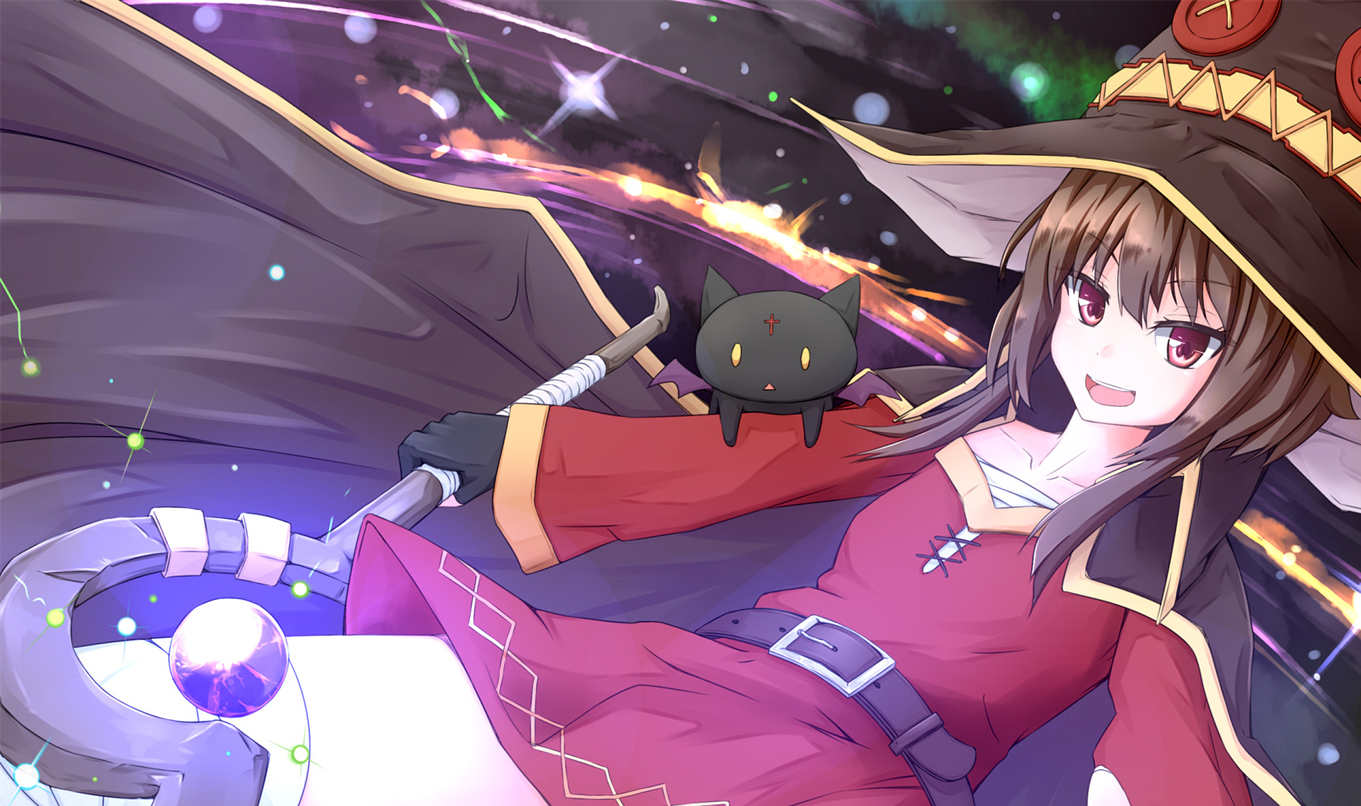 Megumin and Chomusuke KonoSuba HD Wallpaper