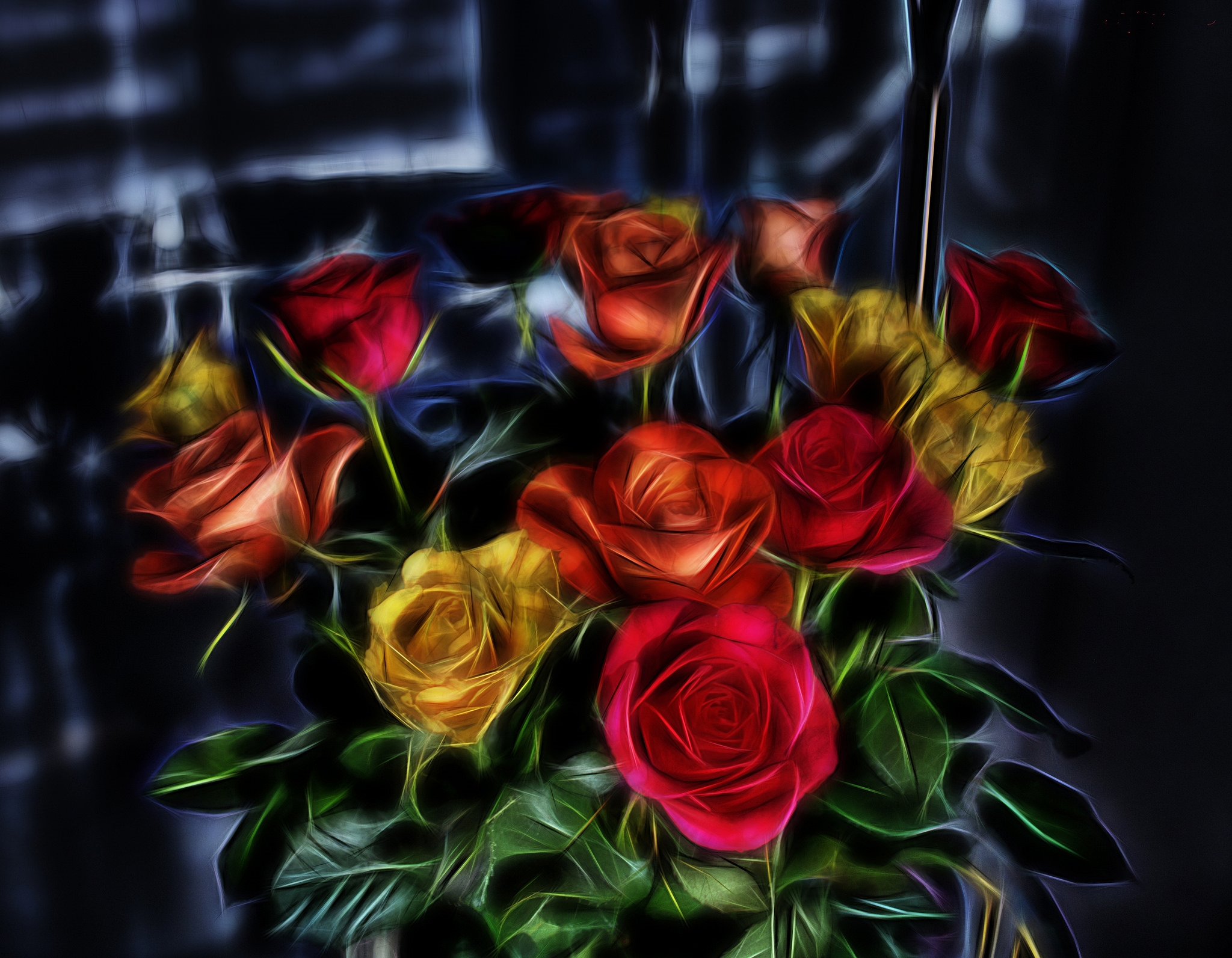 Download Colorful Flower CGI Artistic Rose HD Wallpaper