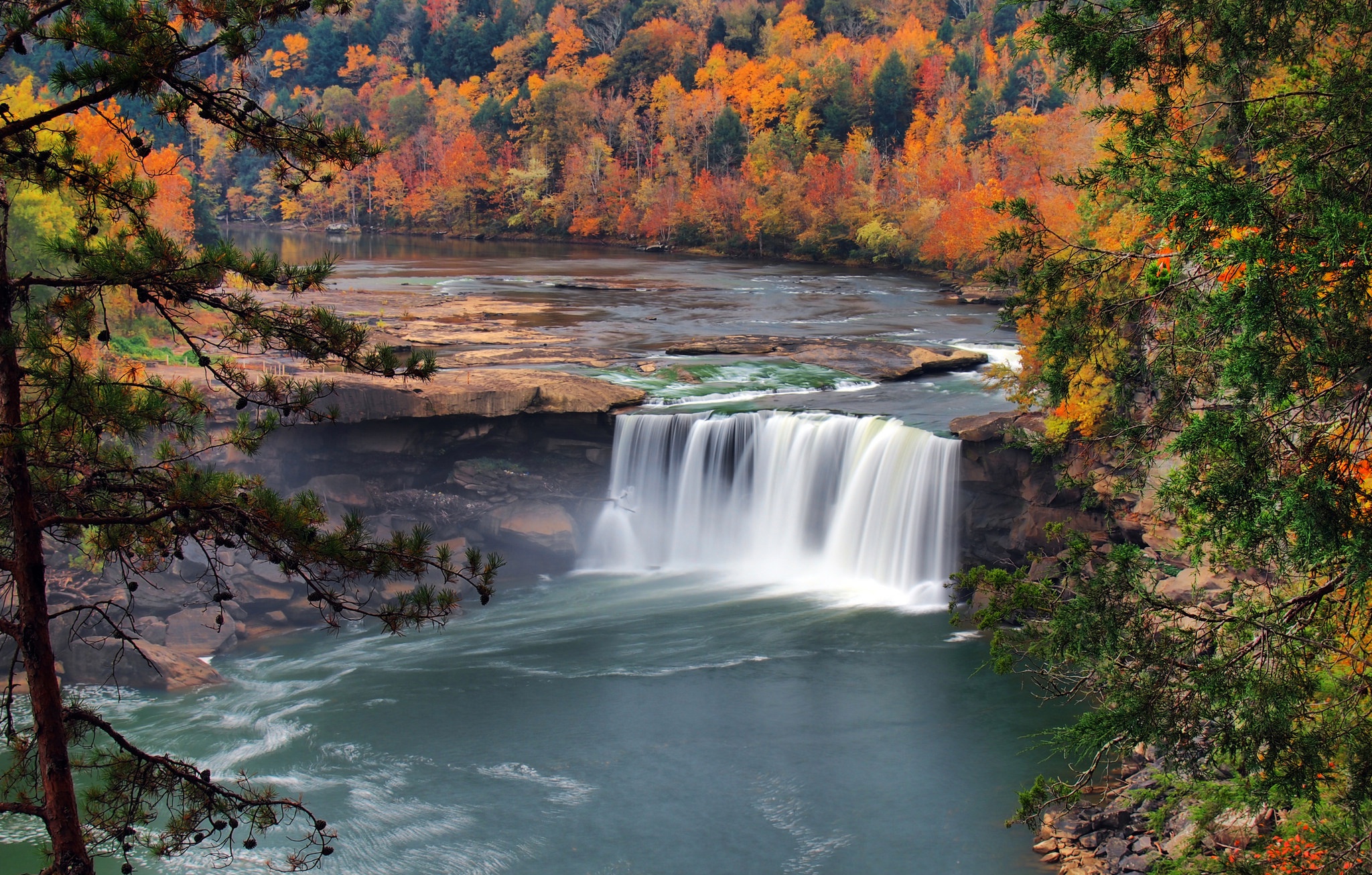 Download Fall River Nature Waterfall HD Wallpaper