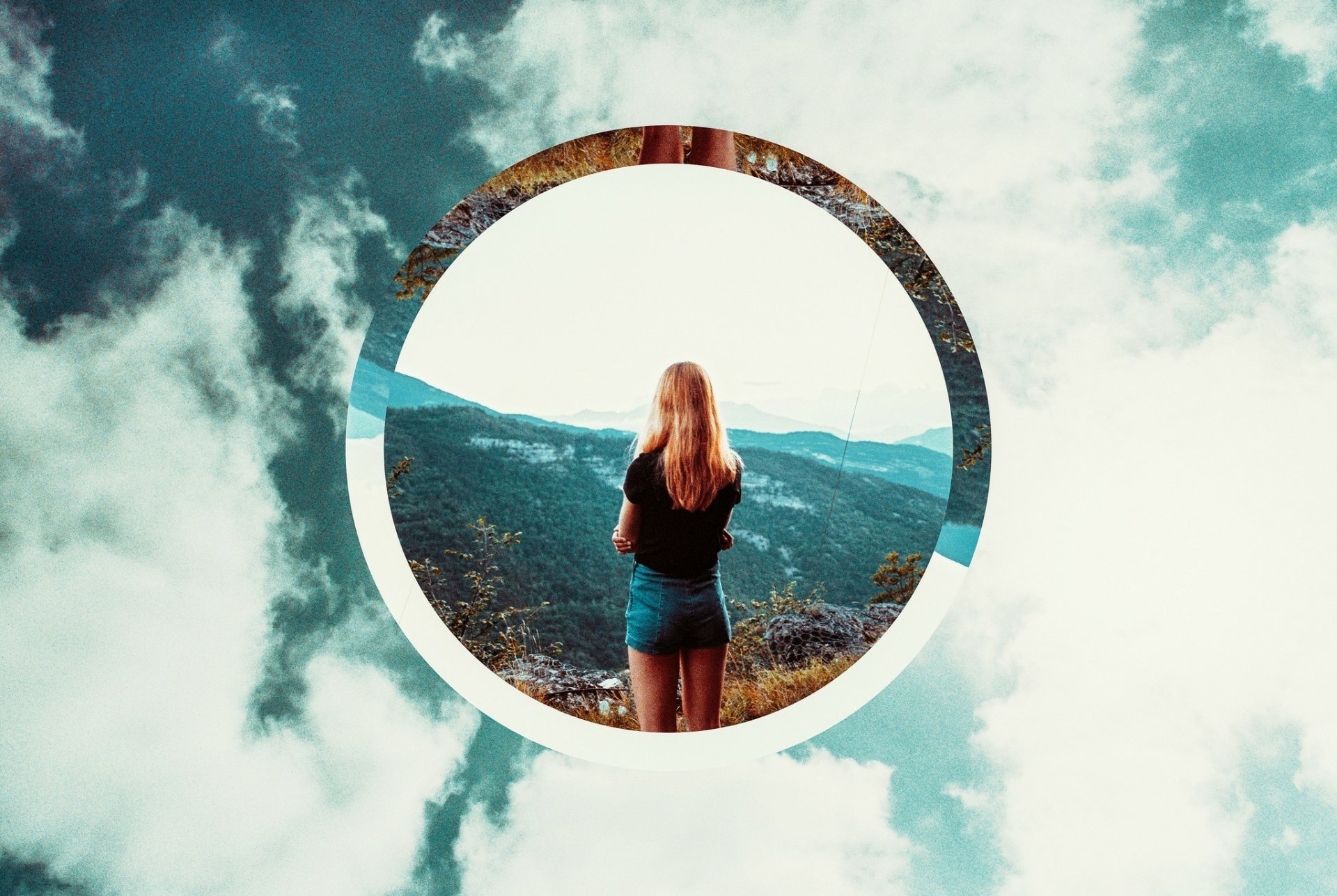 Polyscape Blonde in Wilderness — HD Artistic Wallpaper