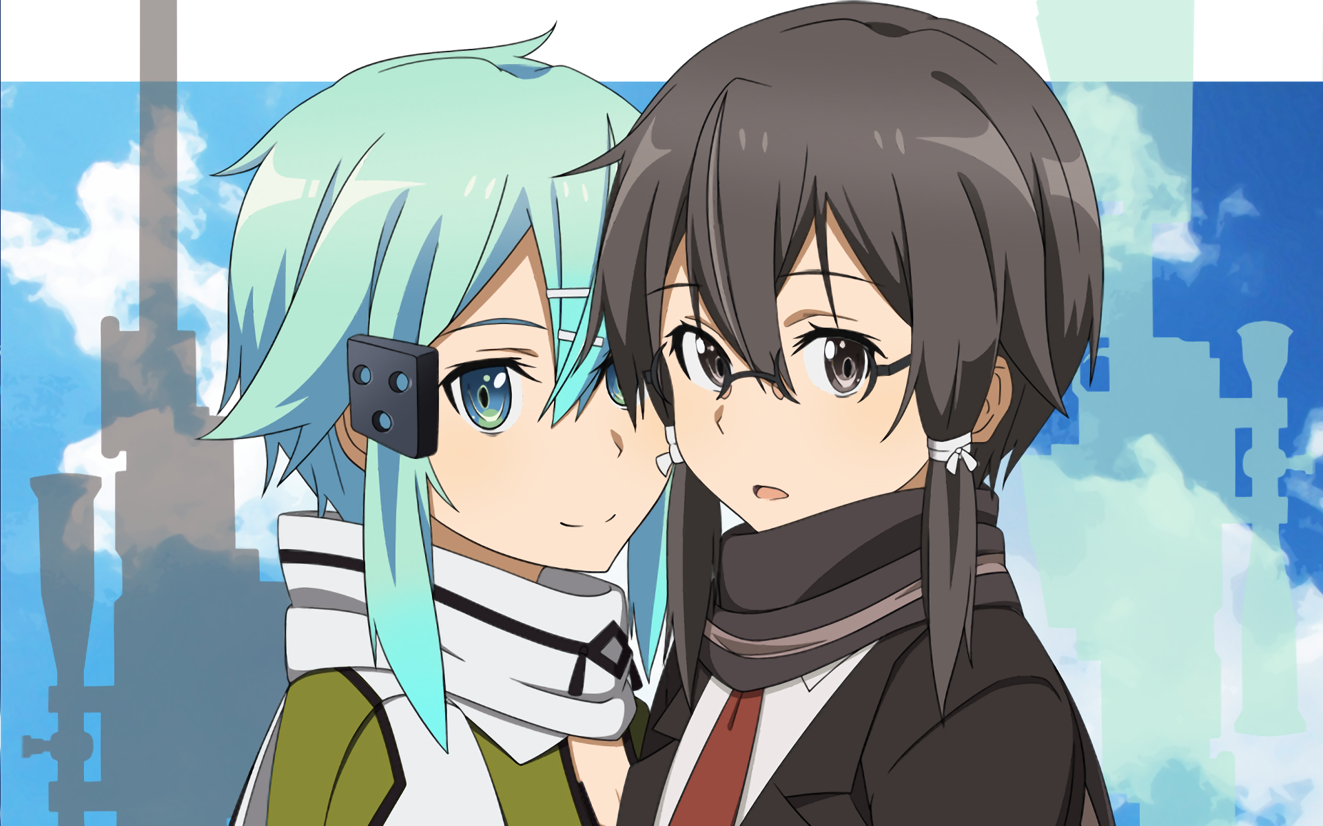 Shino Asada & Friends | Sword Art Online II HD Anime Wallpaper