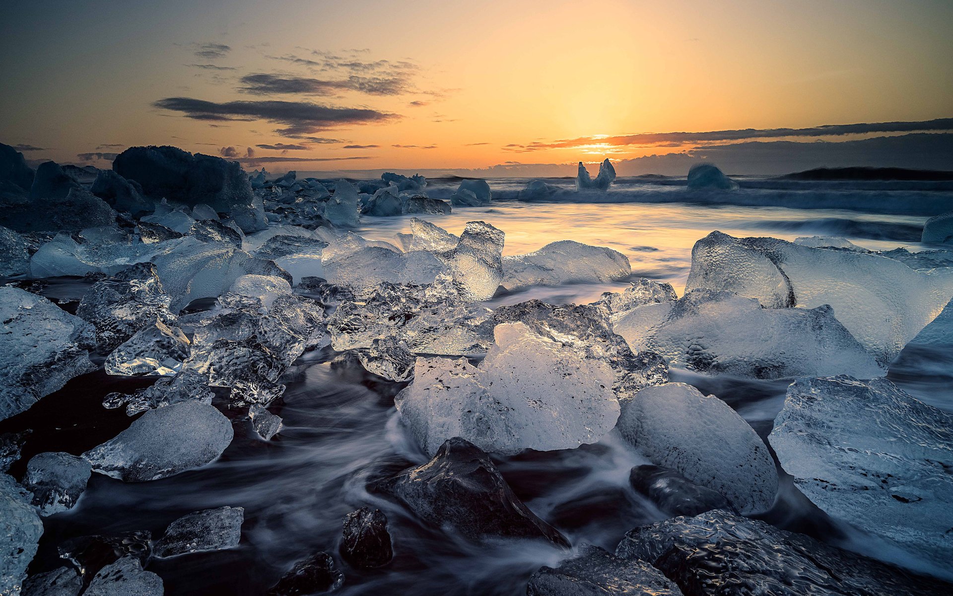 Download Horizon Nature Sunrise Water Ice 4k Ultra HD Wallpaper