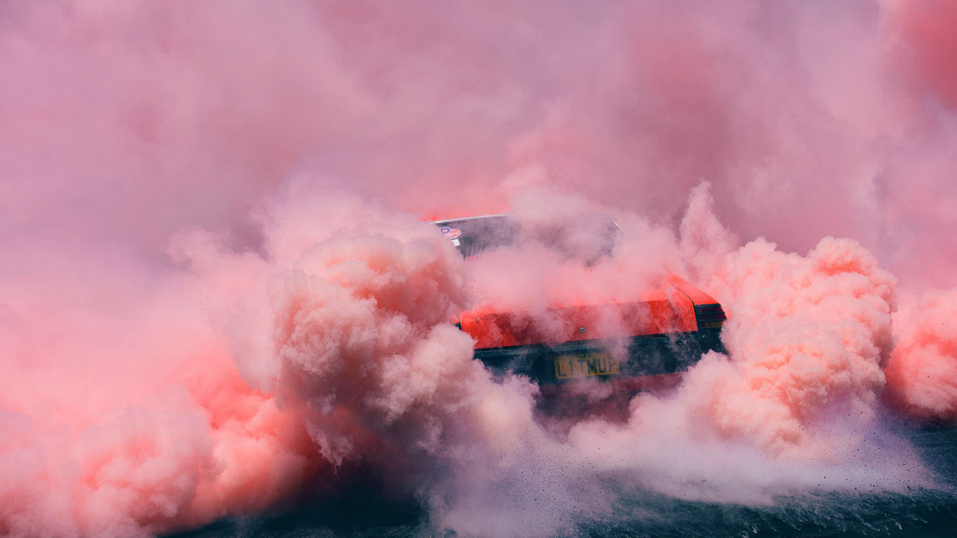 Pink Smoke Burnout: HD Car Fury Unleashed