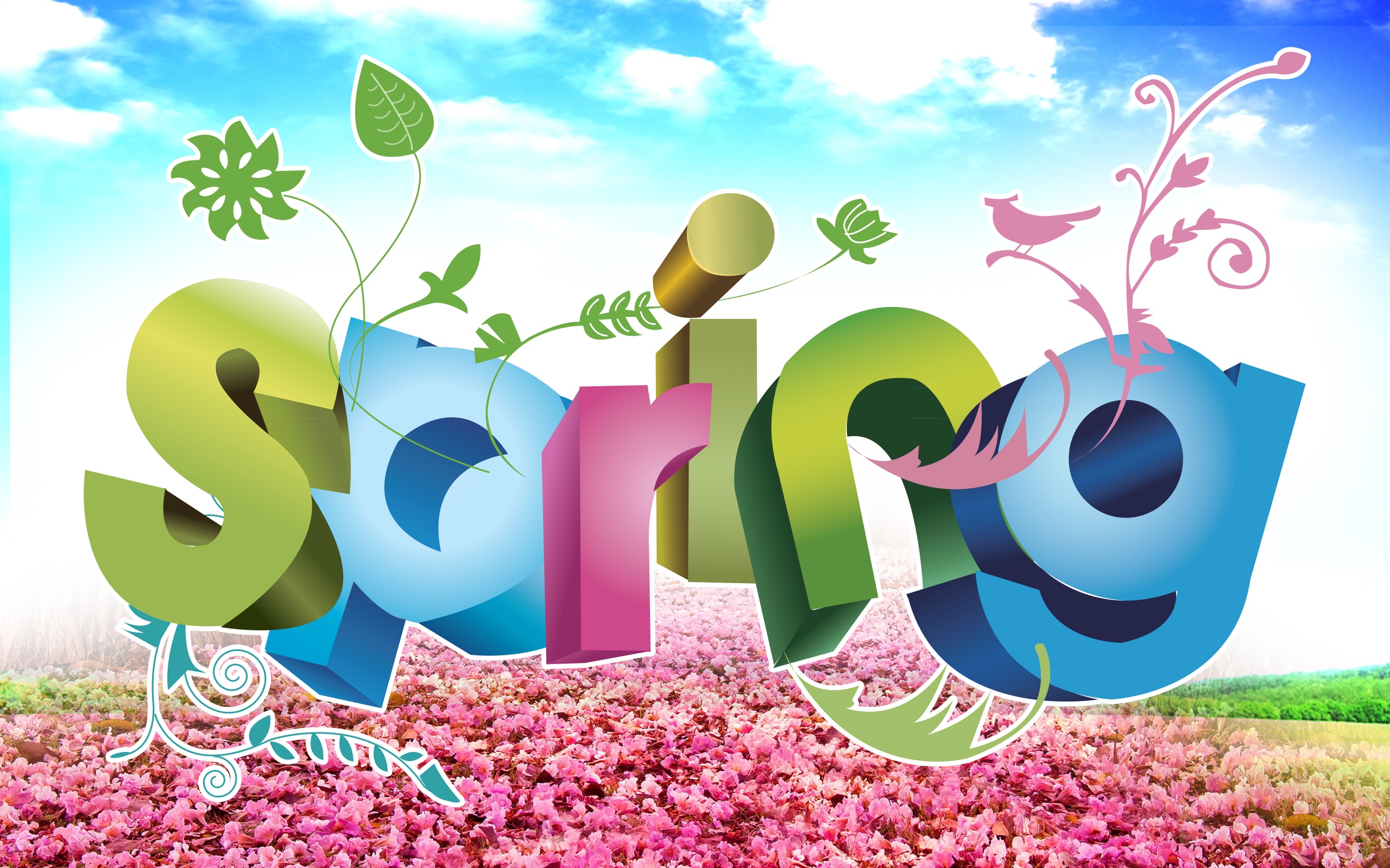 Download Pink Flower Flower Colorful Colors Word Artistic Spring HD ...