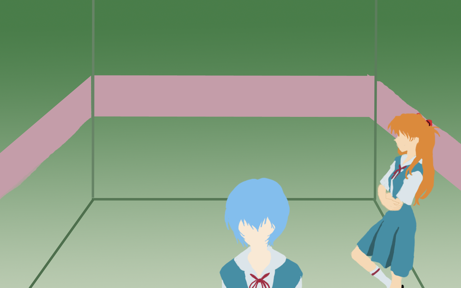 Rei & Asuka — Neon Genesis Evangelion HD Wallpaper