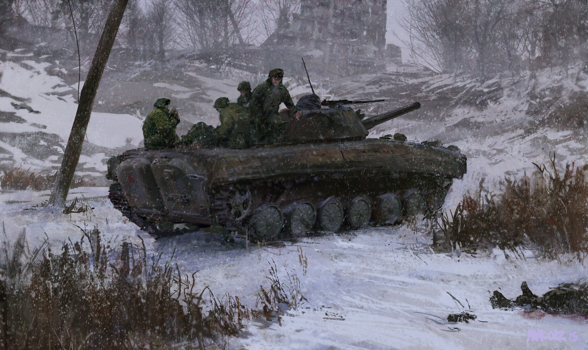 Download Soldier Snow Winter Military Tank HD Wallpaper by Mark Orzechowski