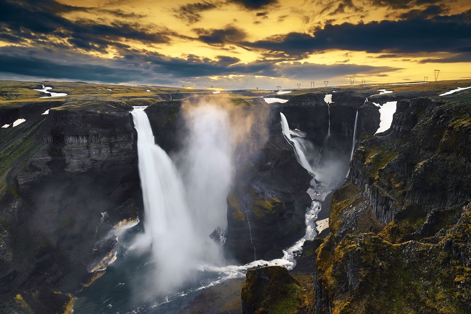 Download River Cliff Cloud Nature Waterfall HD Wallpaper by Etienne Ruff