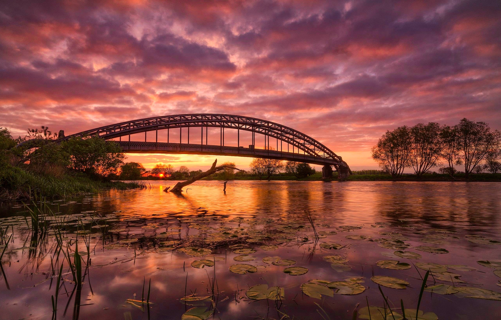Wallpapers Bridge Sunset Desktop