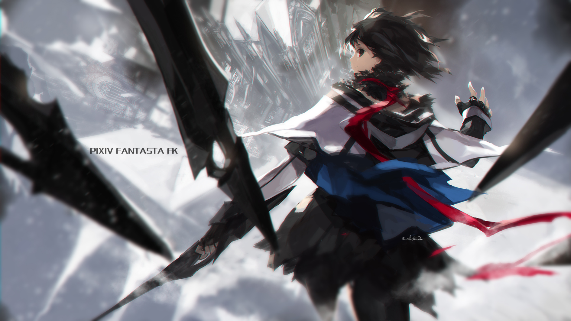 Download Sword Short Hair Anime Pixiv Fantasia Fallen Kings Wallpaper ...