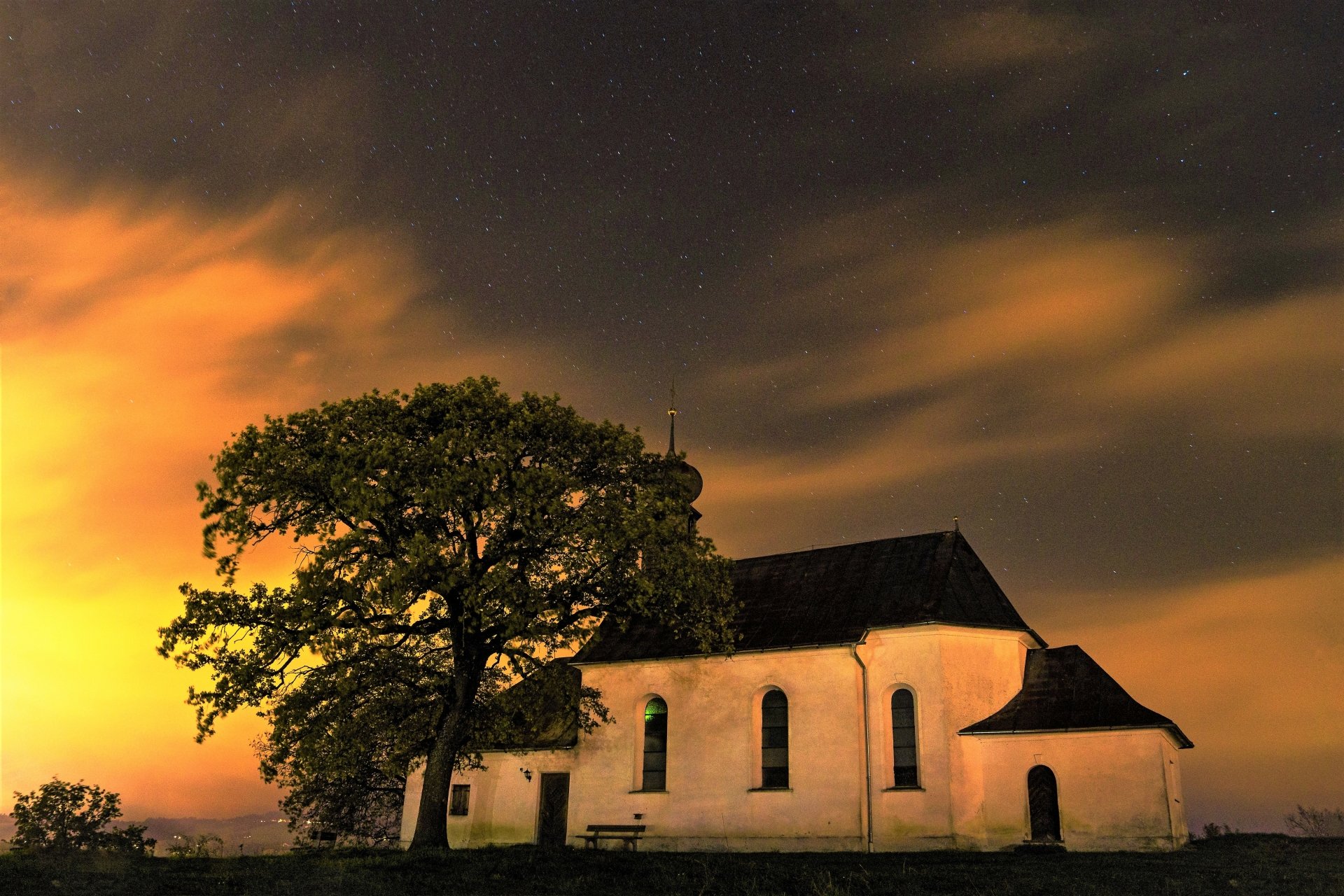 Download Sky Dusk Sunset Twilight Night Religious Chapel 4k Ultra HD ...