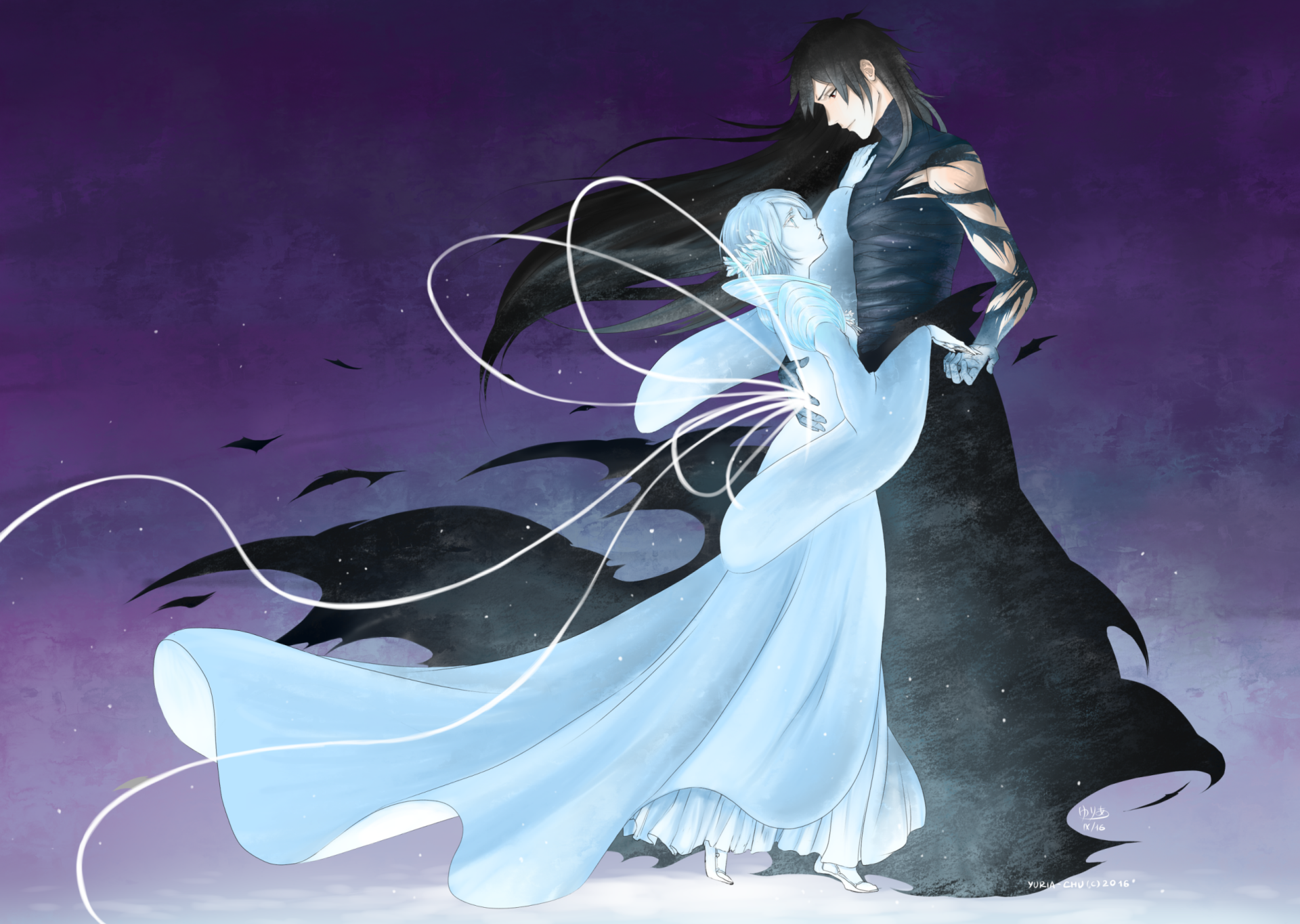 Bleach HD Wallpaper: Rukia & Ichigo's Elegant Bankai Dance by yuria-chu