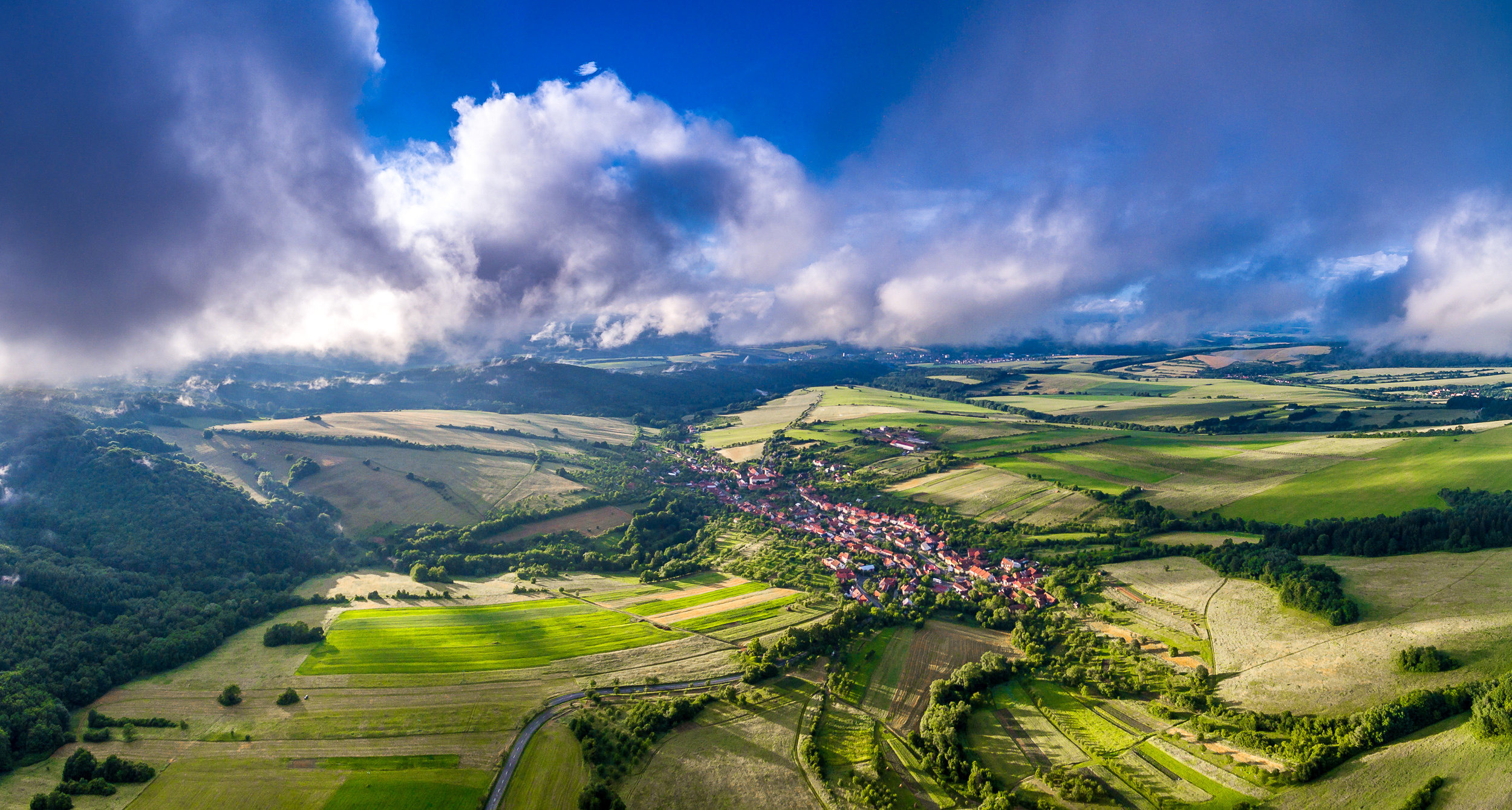 Download Field Sky Cloud Village Photography Landscape HD Wallpaper