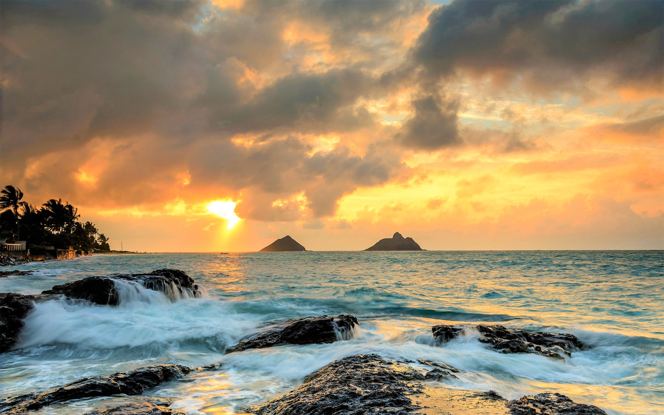 Download Sea Ocean Cloud Sky Nature Sunset HD Wallpaper