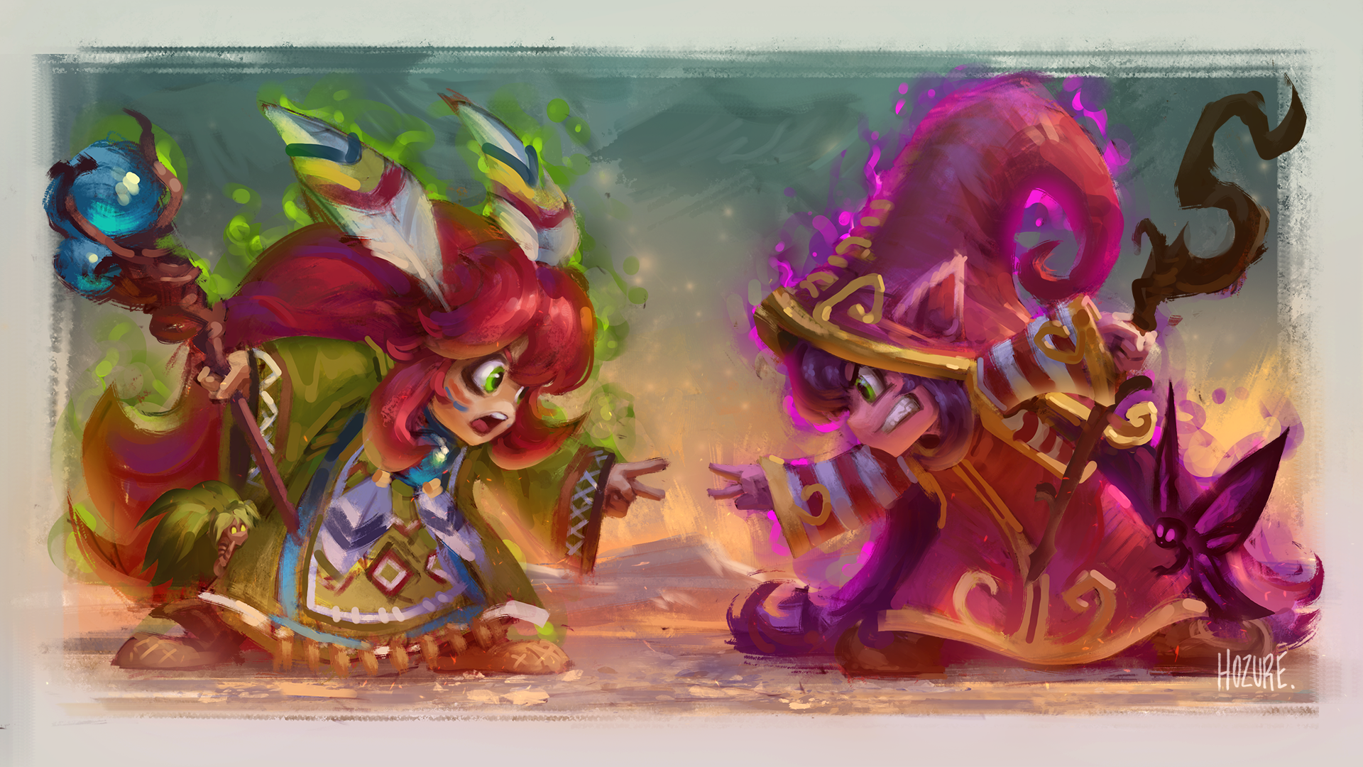 Lulu & Poppy: Vibrant League of Legends HD Wallpaper Duel by Hozure