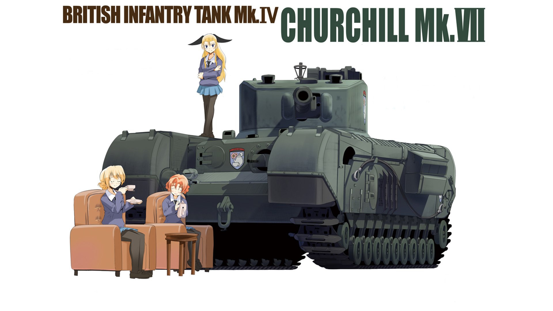 Churchill Mk.VII Tank & Girls und Panzer HD Anime Wallpaper | 1920x1080 ...