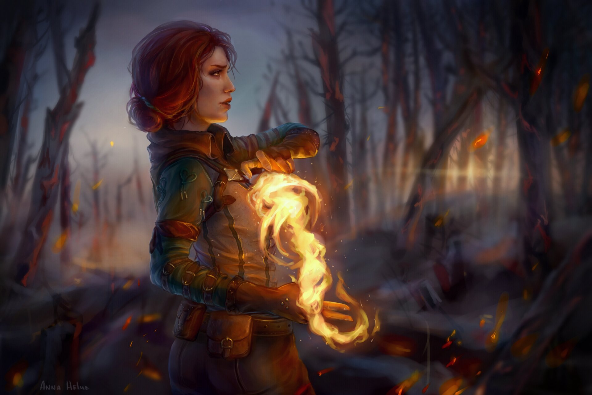 Triss Merigold: Fiery Witch of The Witcher 2 - HD Magic Wallpaper by ...