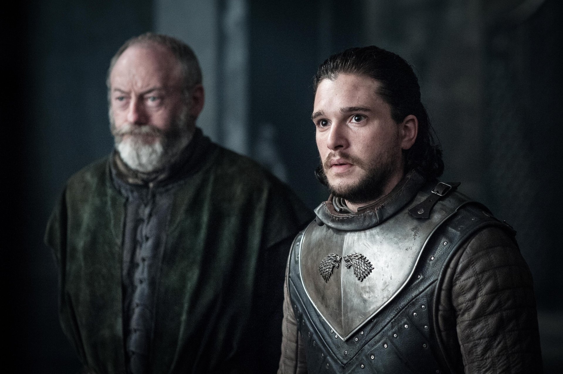 Game of Thrones — Jon Snow & Davos (4K Ultra HD Wallpaper)
