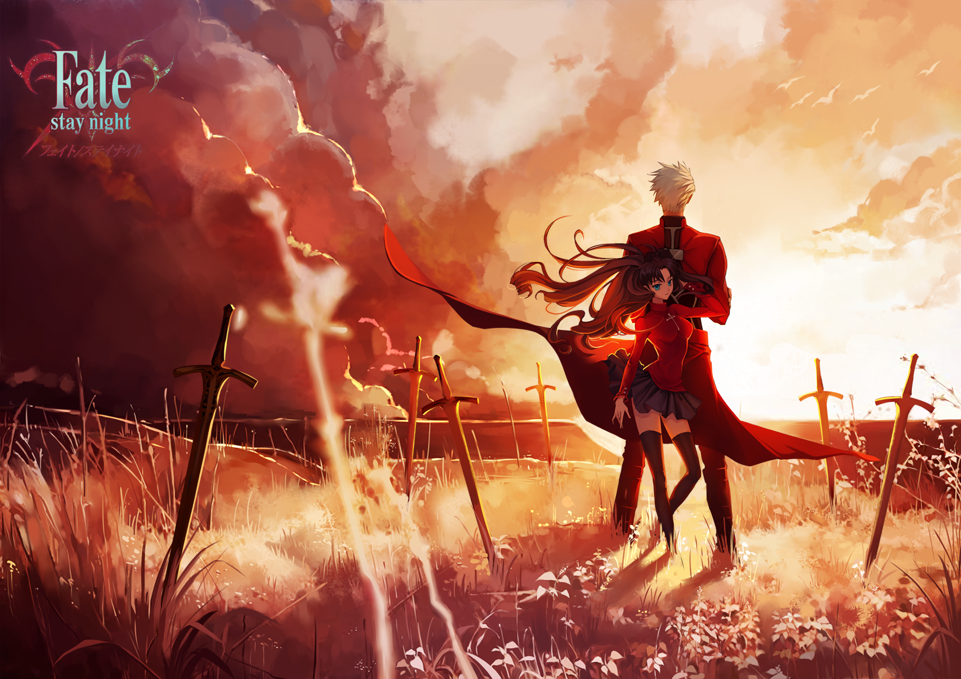 Fate/Stay Night HD Wallpaper – Archer & Rin Tohsaka in Epic Sunset ...