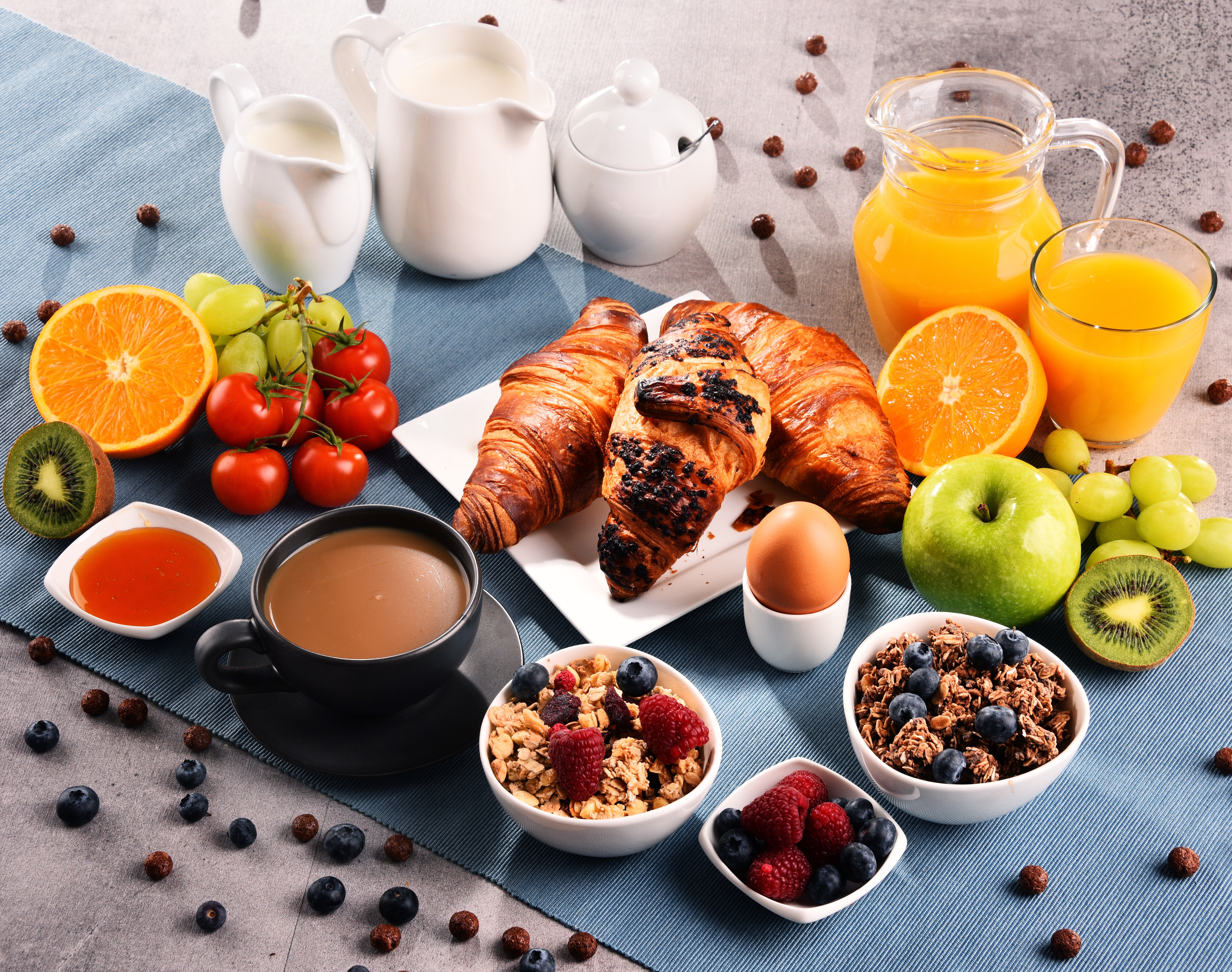 Download Viennoiserie Croissant Juice Coffee Fruit Berry Still Life ...