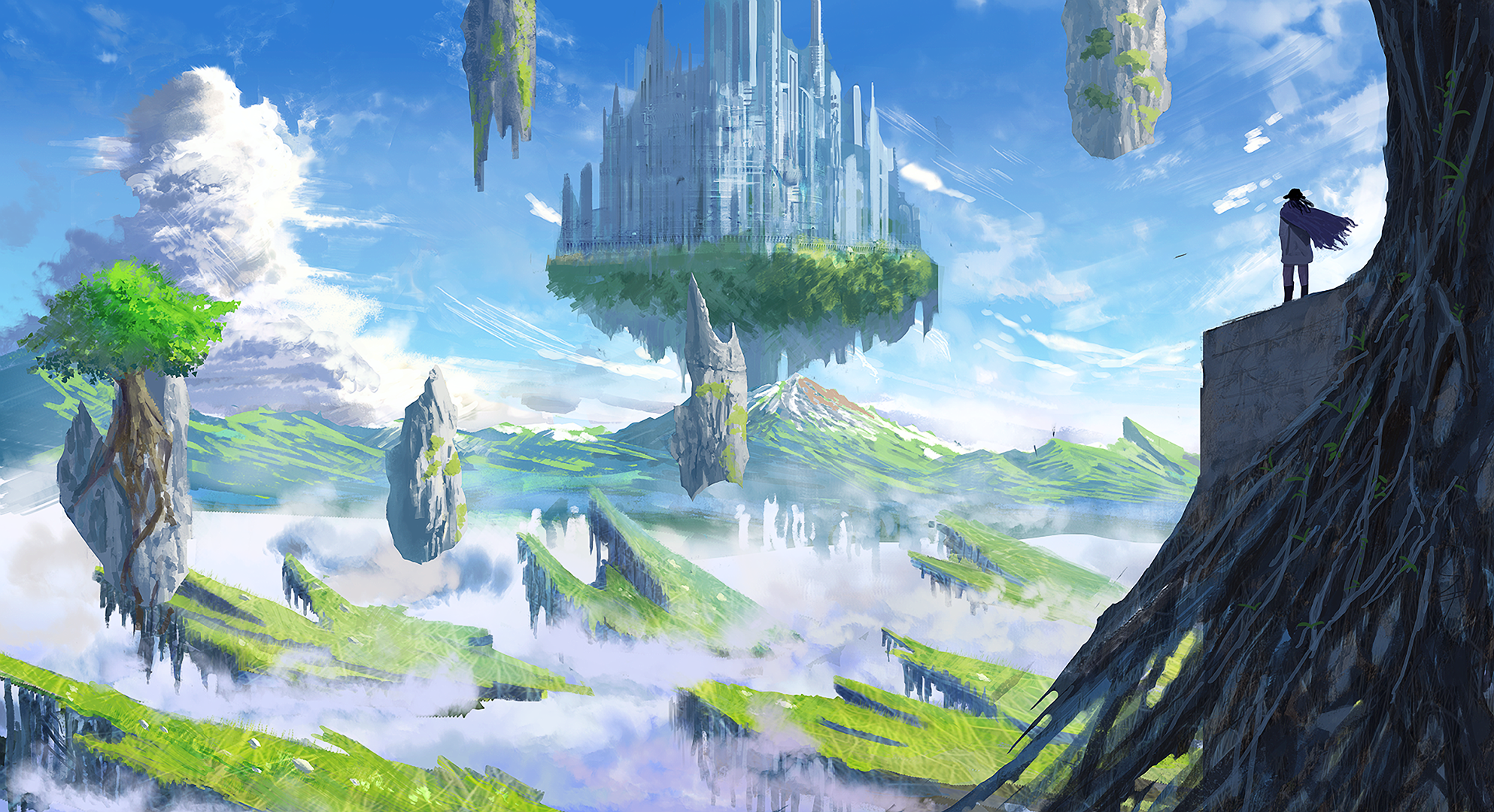 Anime Original HD Wallpaper - Floating City by 七條こよみ 仕事募集中