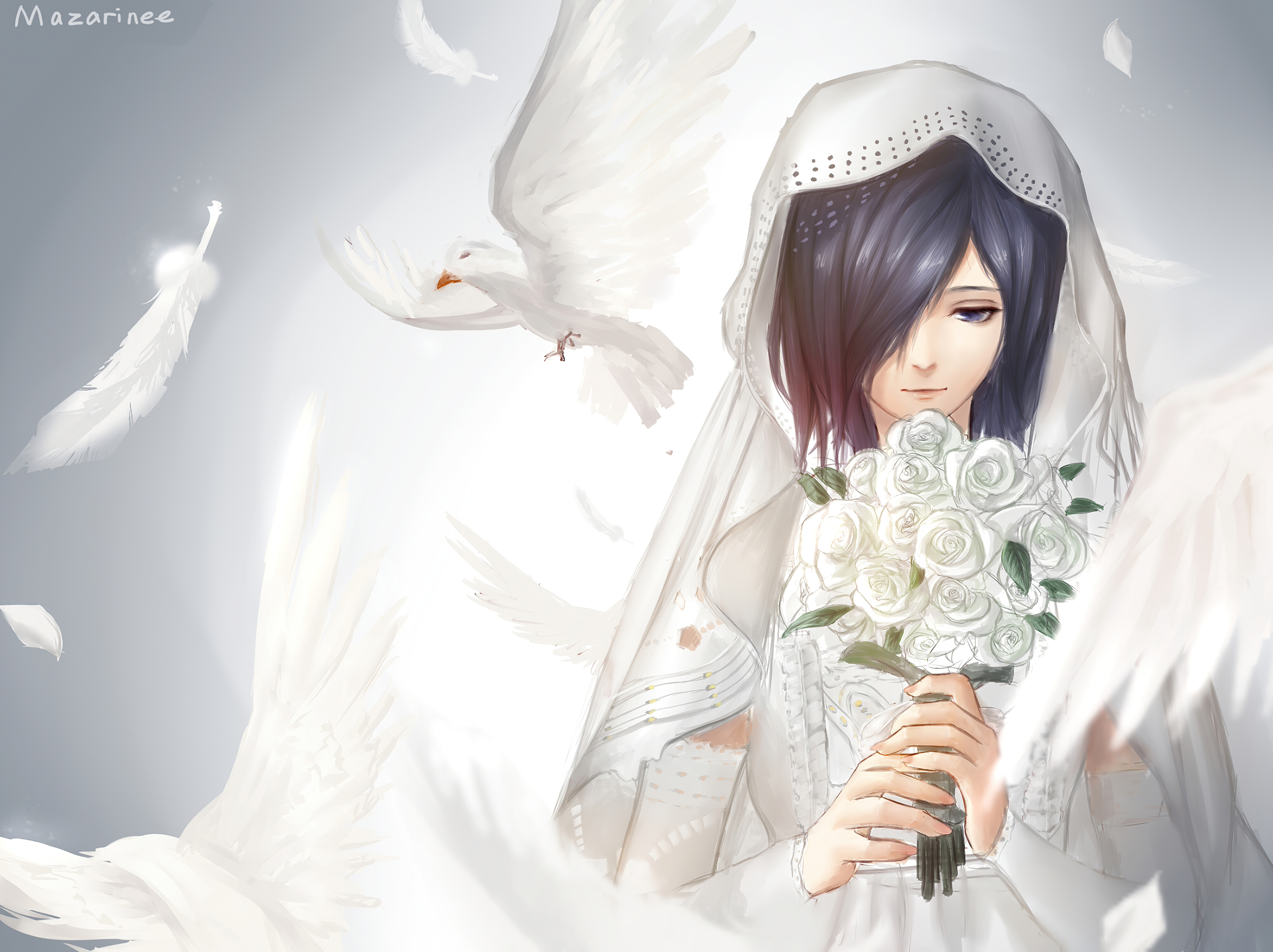 Touka Kirishima Elegance: Tokyo Ghoul HD Wallpaper by Mazarinee