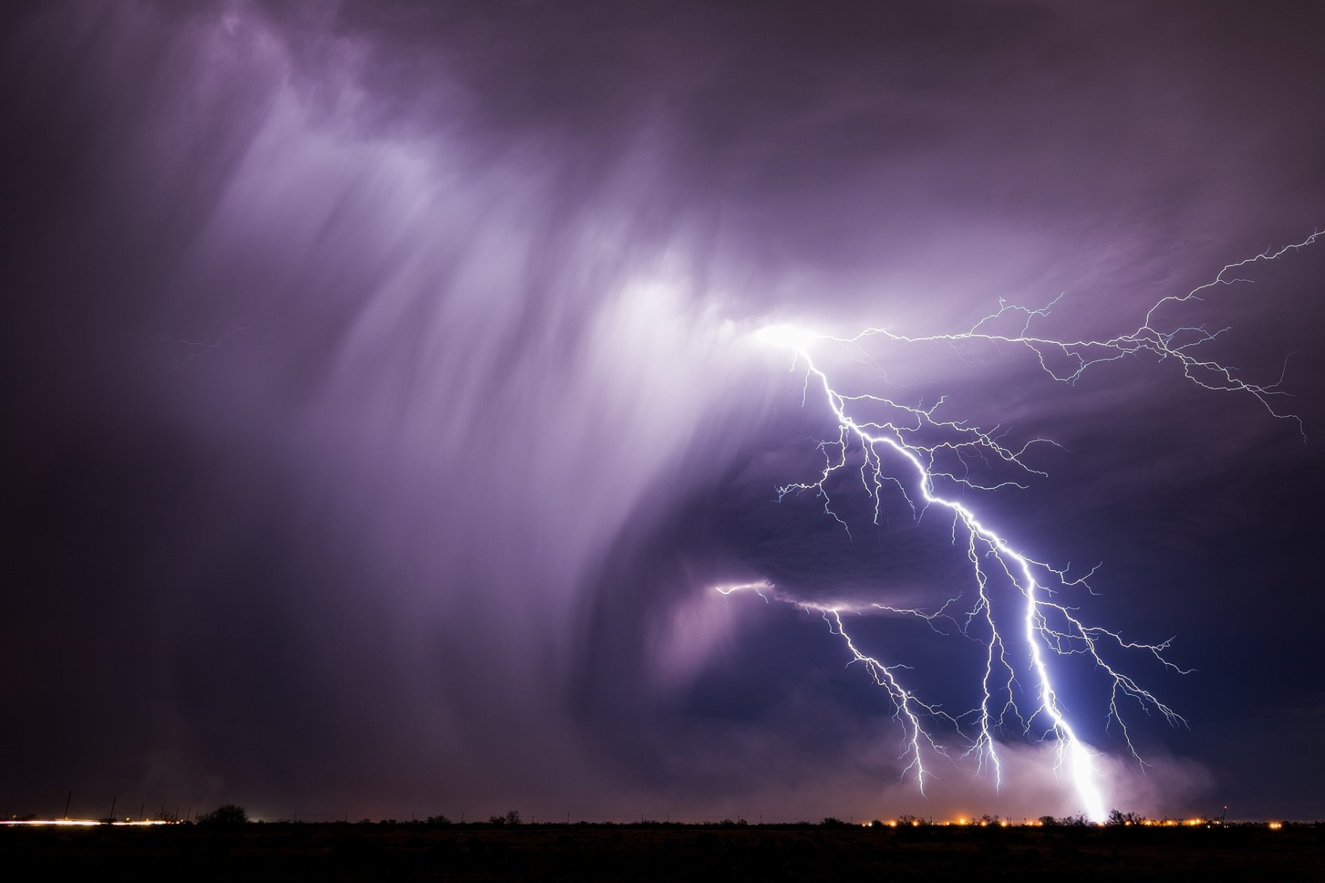 Download Night Sky Photography Lightning HD Wallpaper