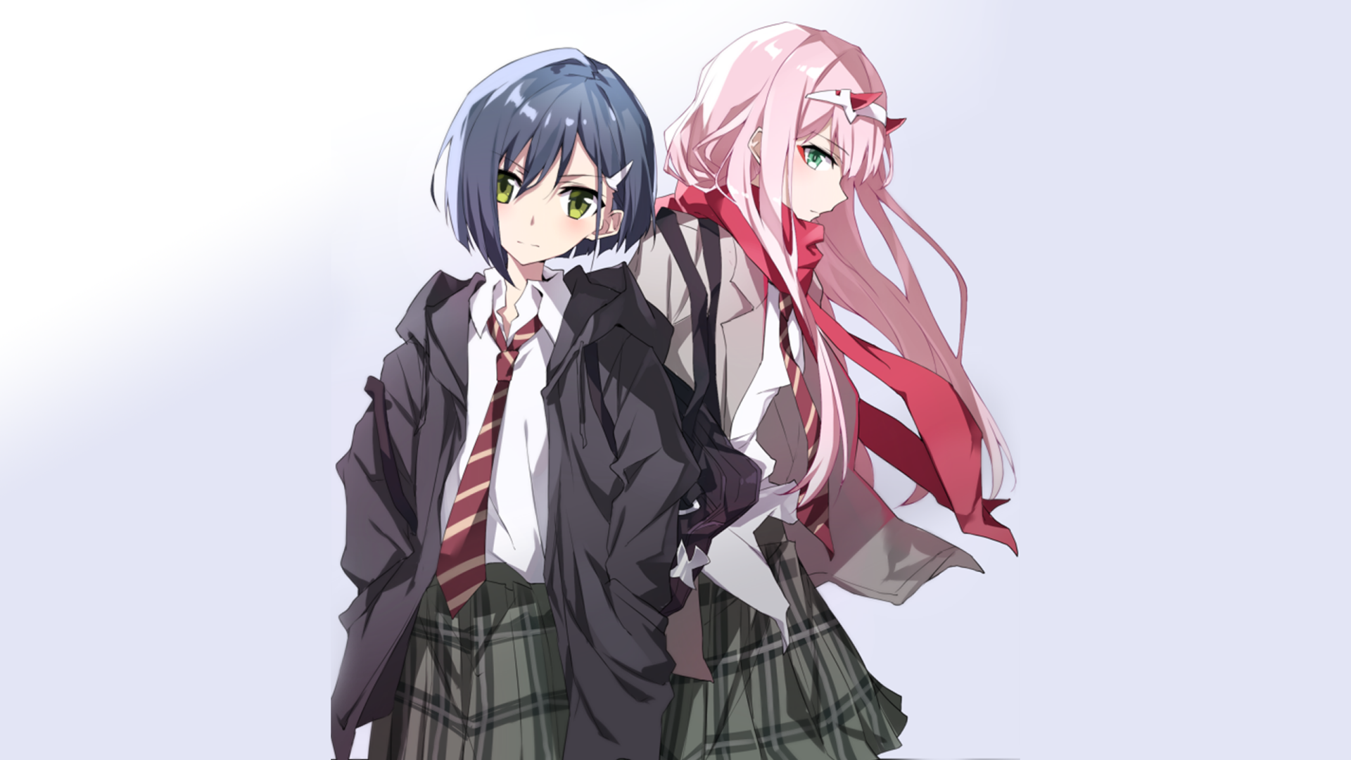 Ichigo and Zero Two HD Wallpaper - Darling in the FranXX by つえづ