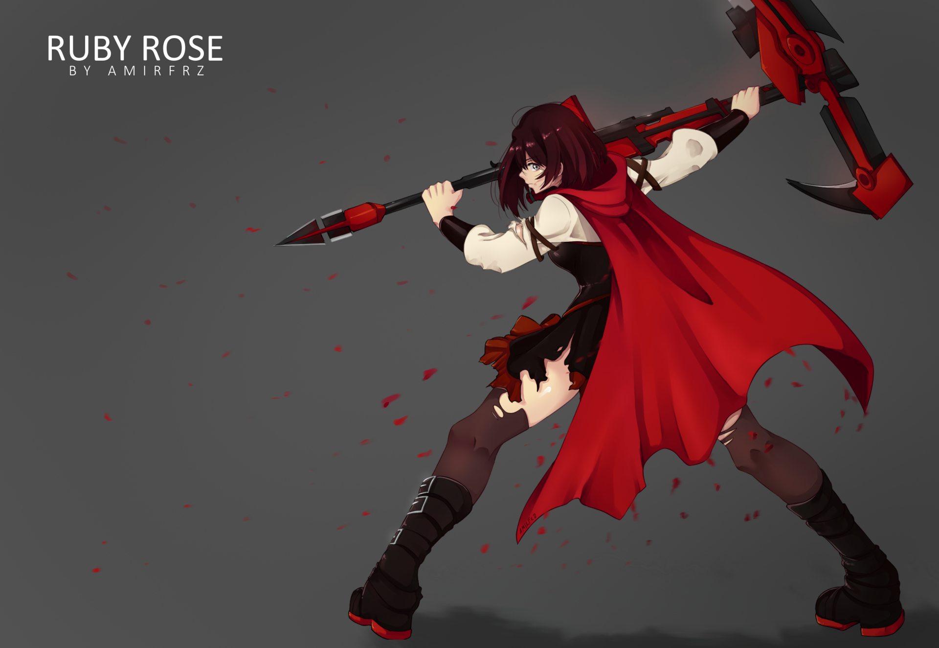 Ruby Rose Strikes: HD RWBY Anime Wallpaper by samuraicat70 | 3132x2160 ...