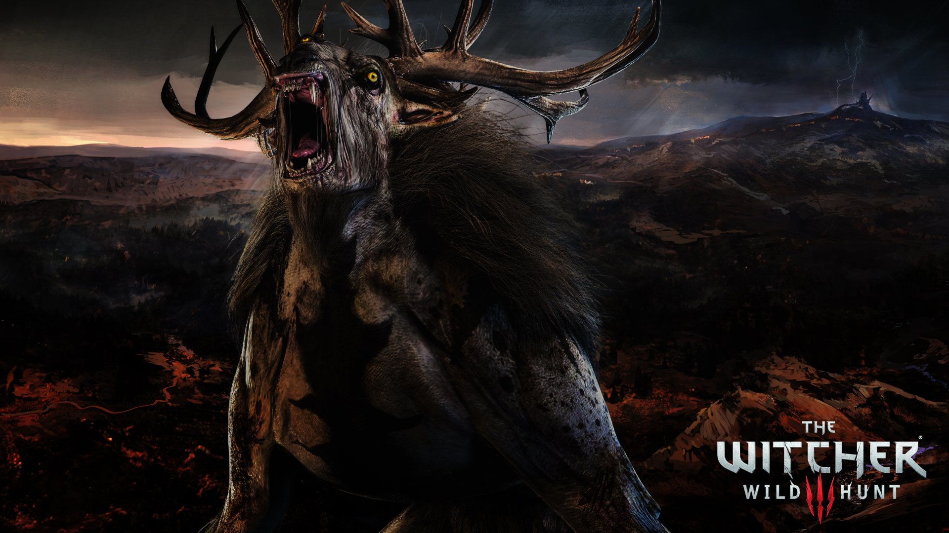 The Witcher 3 HD Wallpaper: Fierce Leshen in Wild Hunt Realm