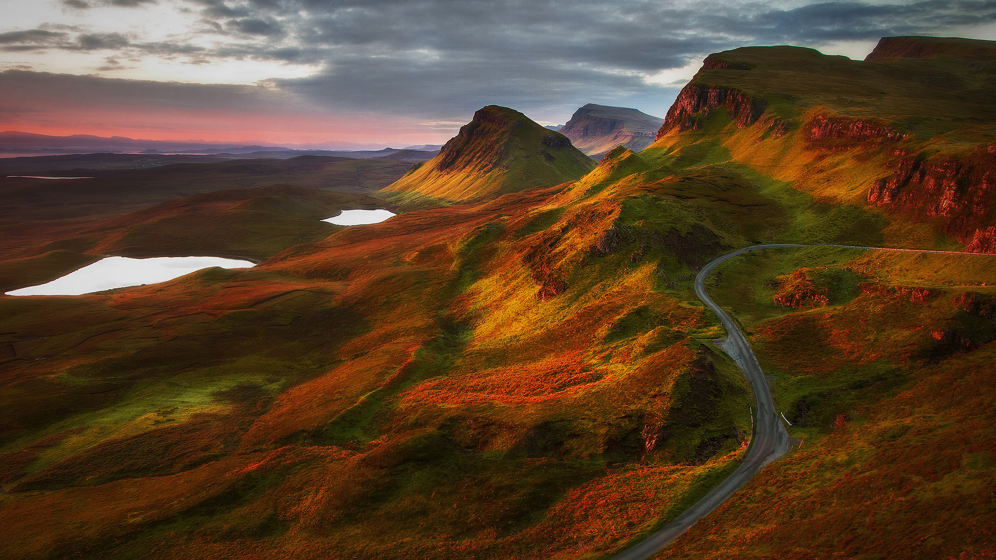 Mountain Road at Dusk – Stunning HD Landscape Photography Wallpaper