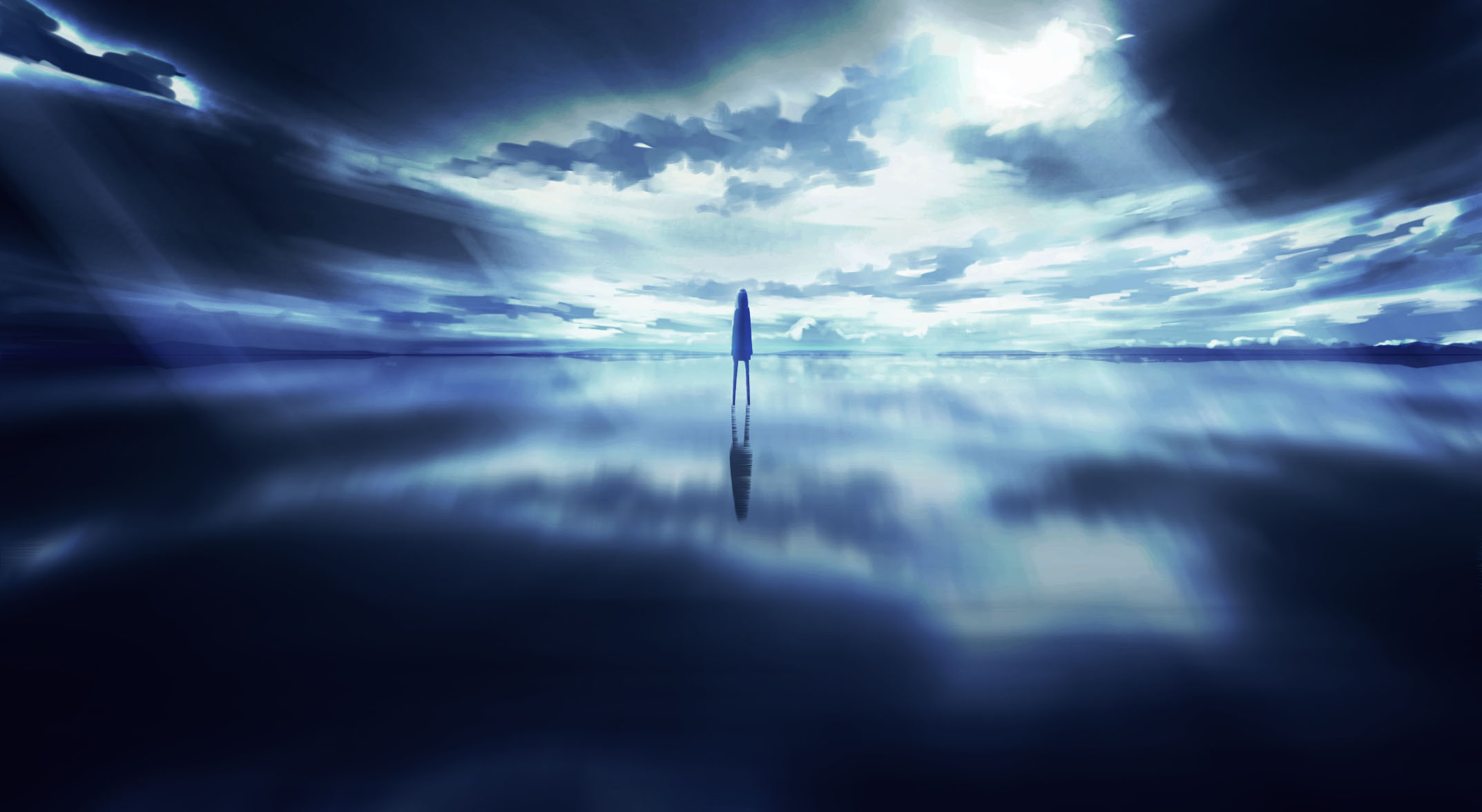 Serene Reflection - Original Anime HD Wallpaper by Nengoro(ネんごろぅ)