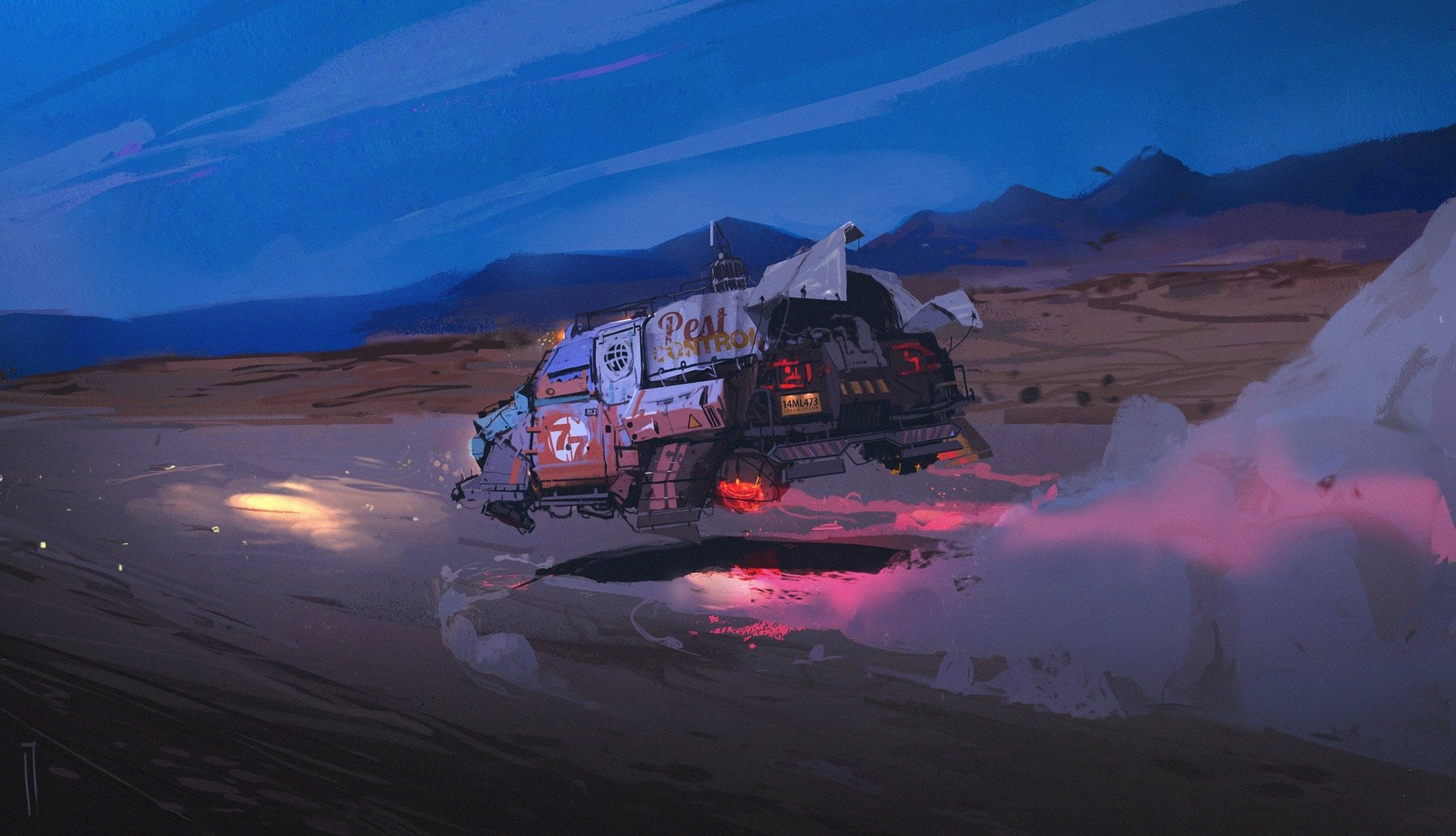 Sci-Fi Hover Vehicle HD Wallpaper by Ismail Inceoglu