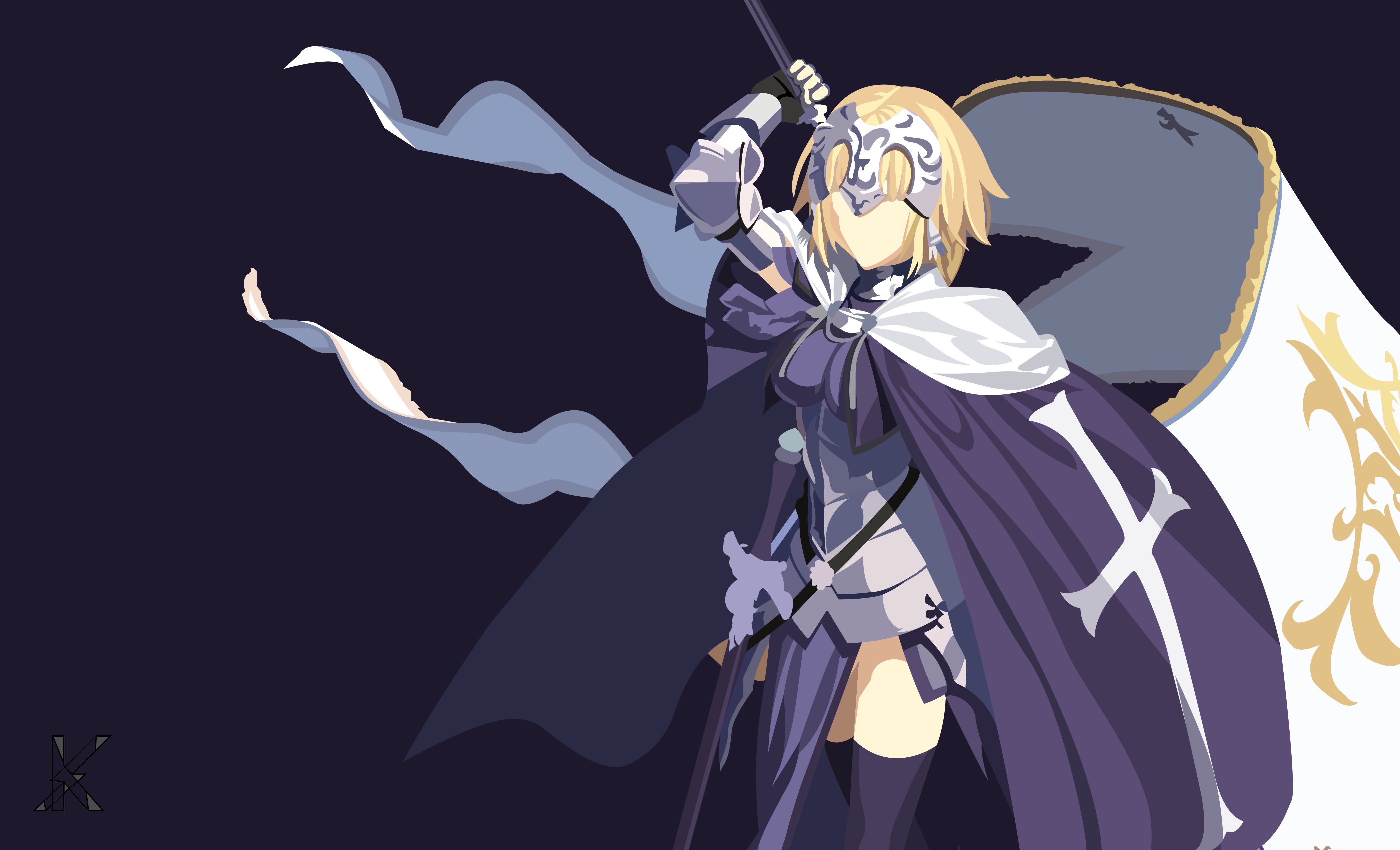 Download Fate (Series) Minimalist Blonde Cape Thigh Highs Armor Jeanne ...